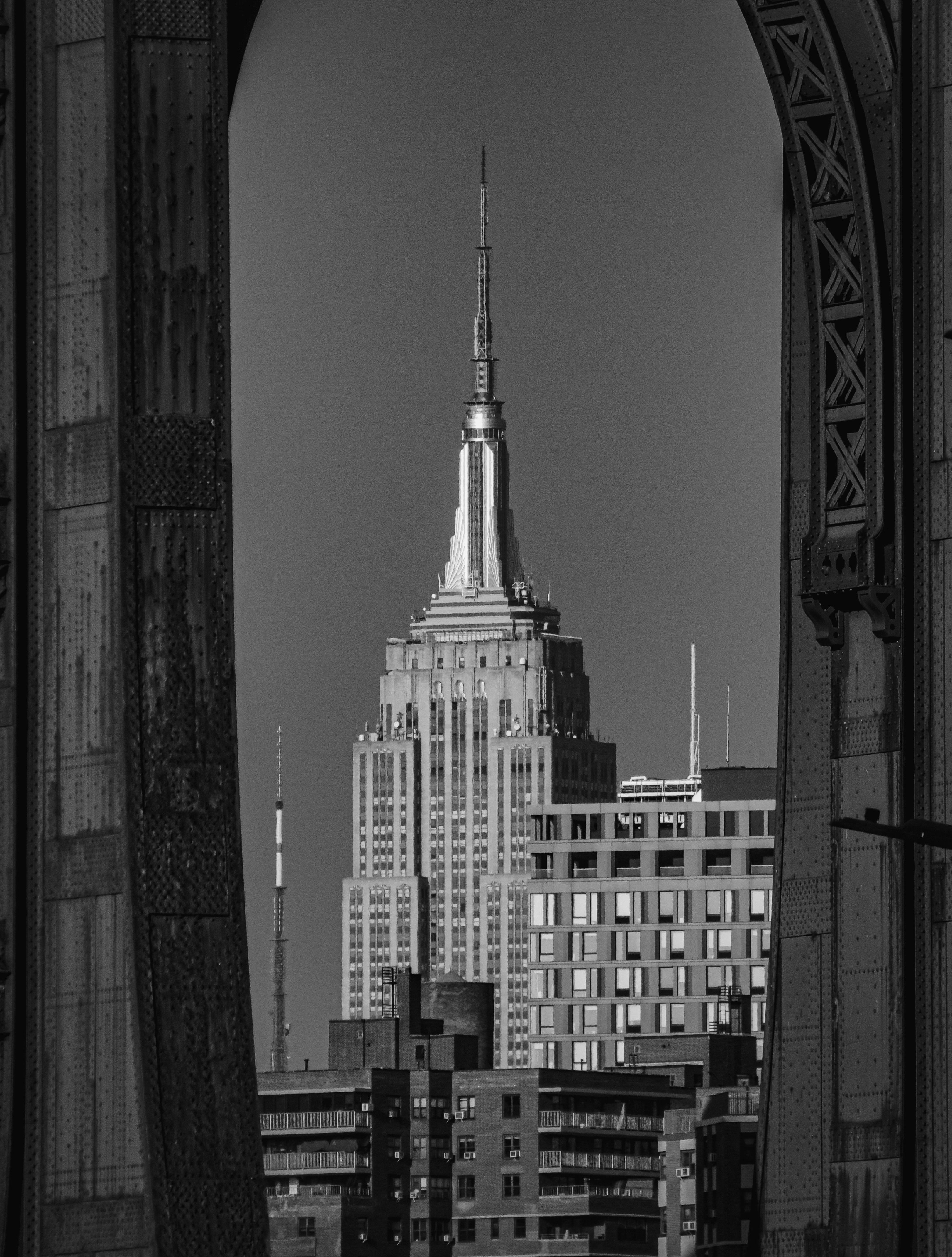 Black and White Photo of Empire State Building Spire, New York City ...