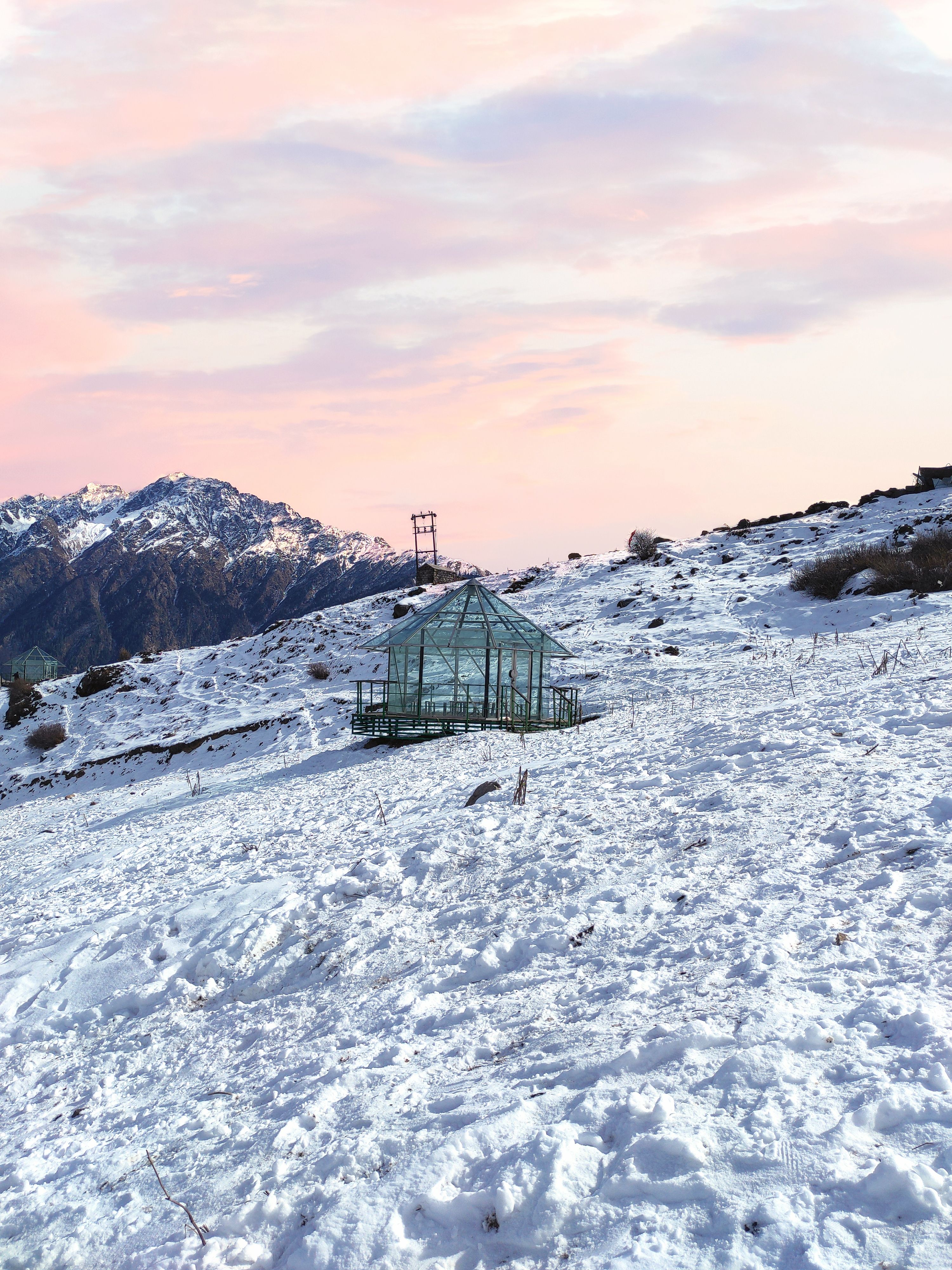 Glass House in Snow · Free Stock Photo
