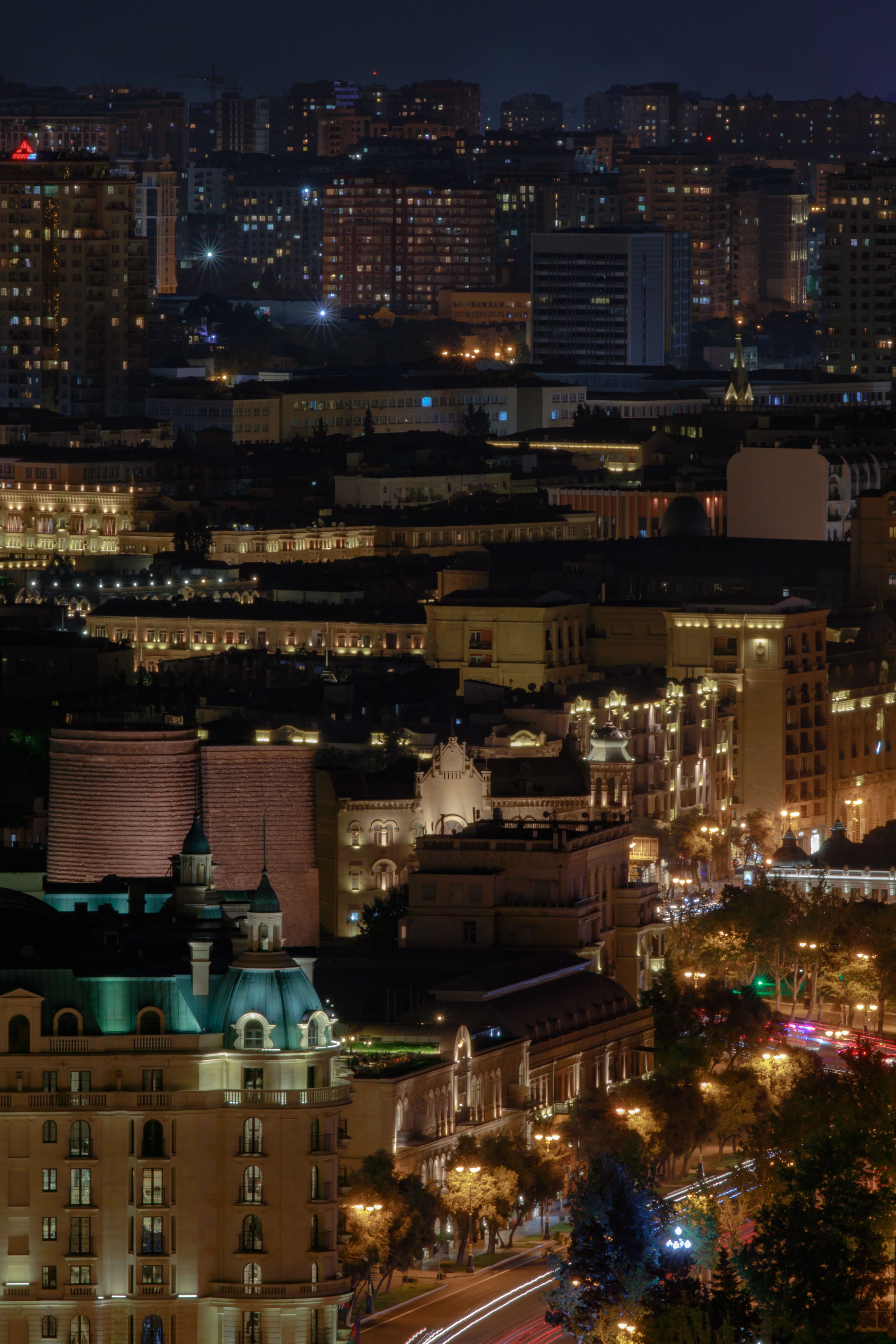 Aerial View of Baku at Night · Free Stock Photo