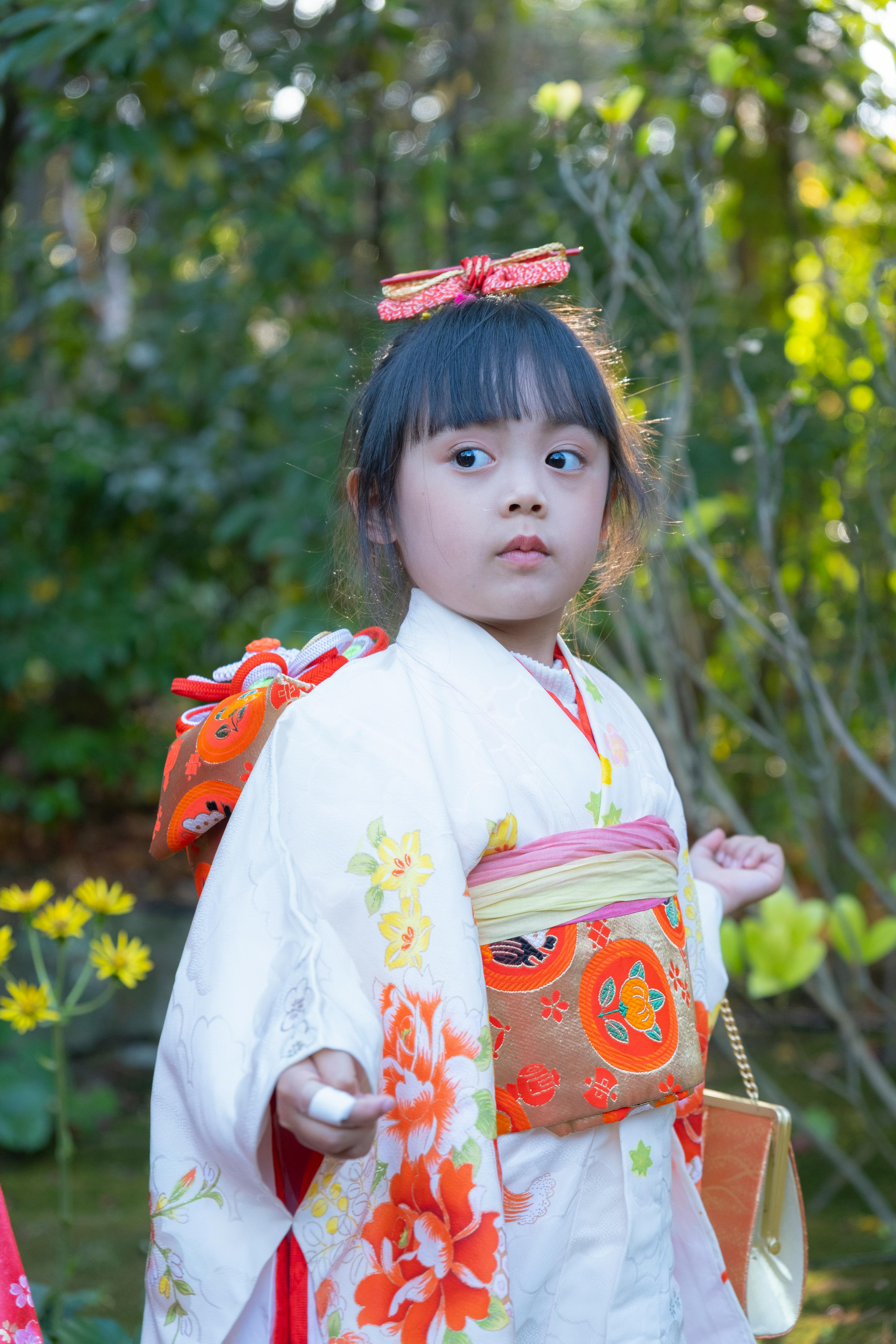 Young Girl Wearing Colorful Kimono · Free Stock Photo