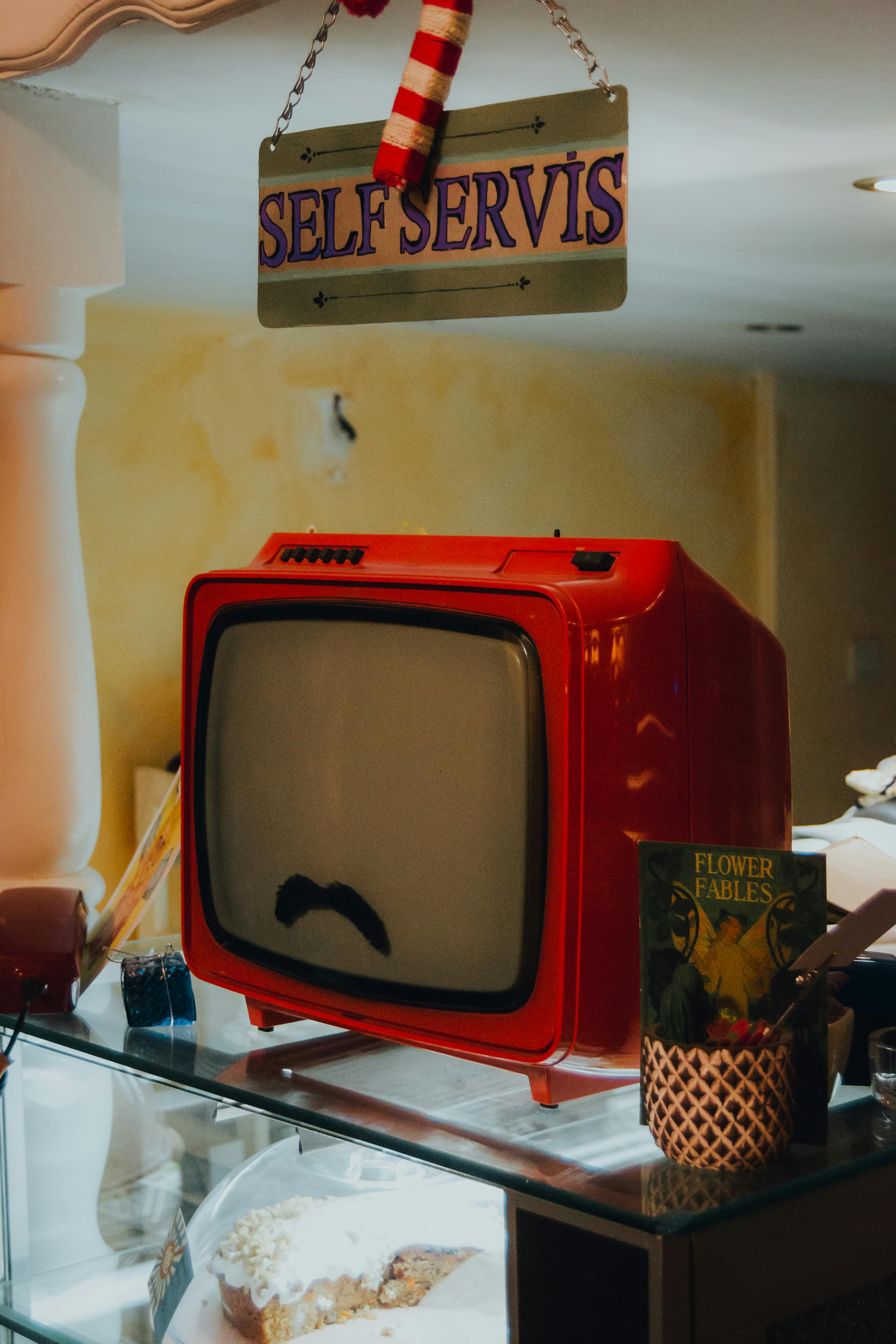 Moustache on Vintage TV · Free Stock Photo