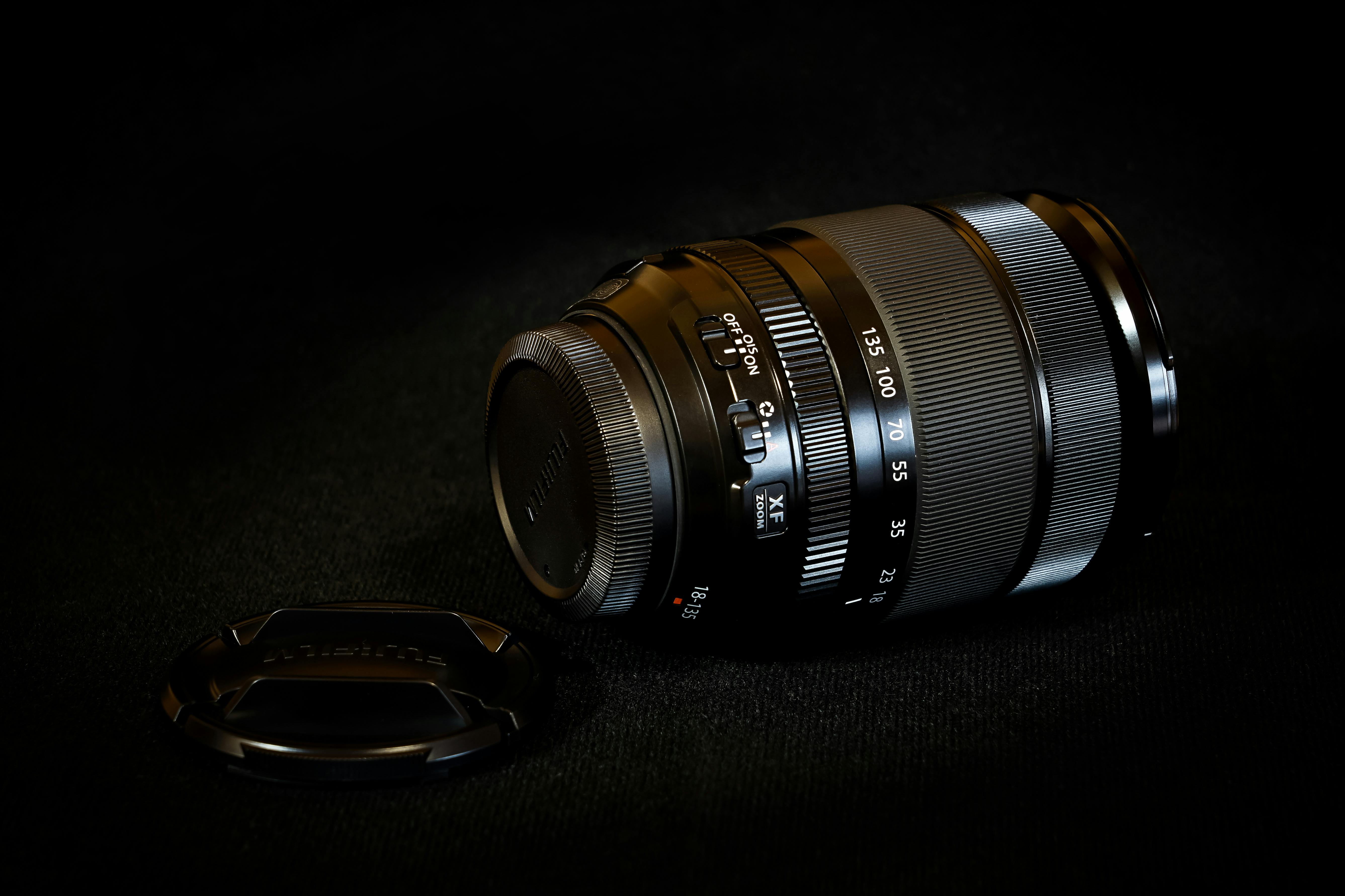 A camera lens with a black cap on it · Free Stock Photo