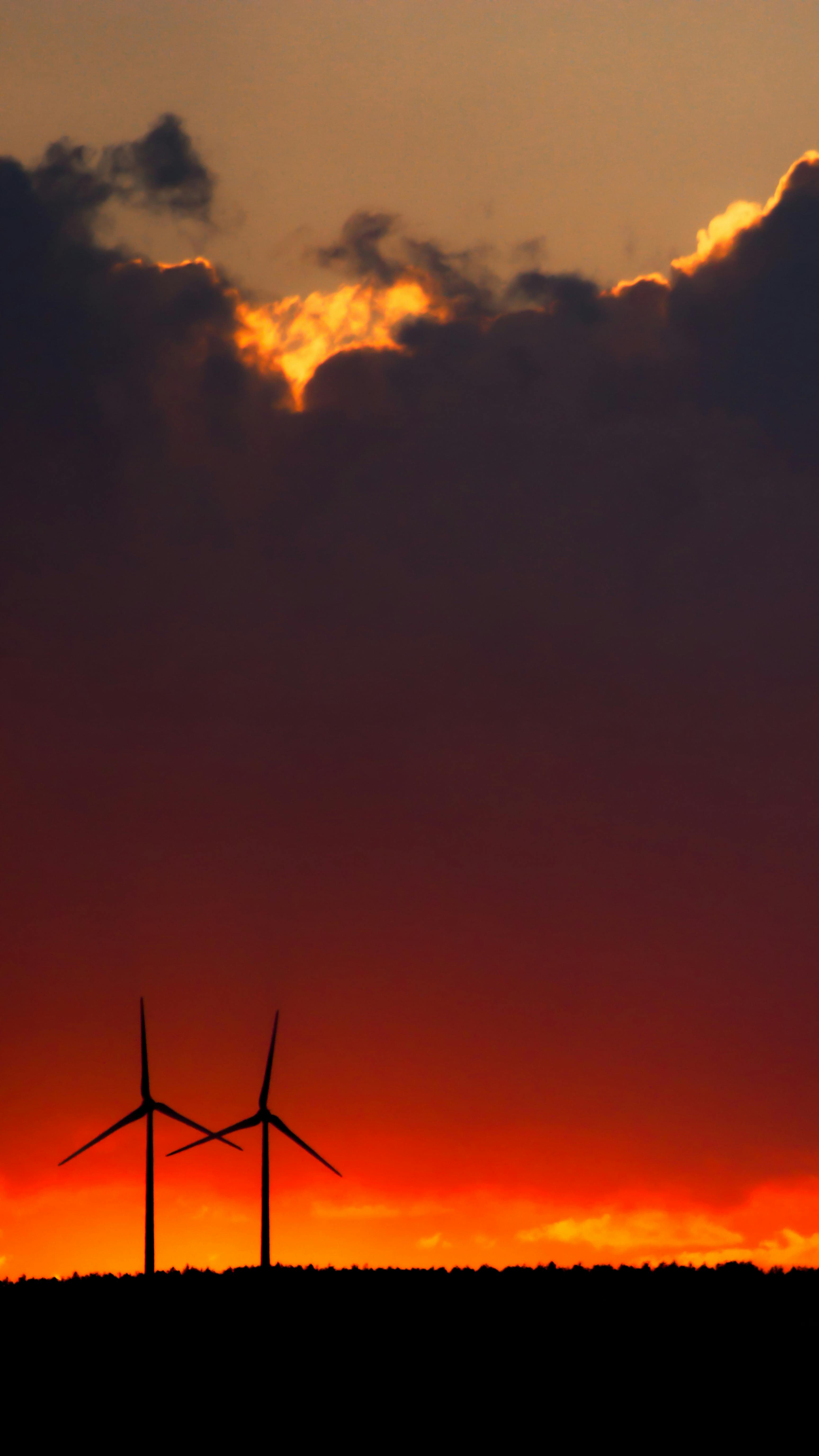 Wind Turbine at Sunset · Free Stock Photo