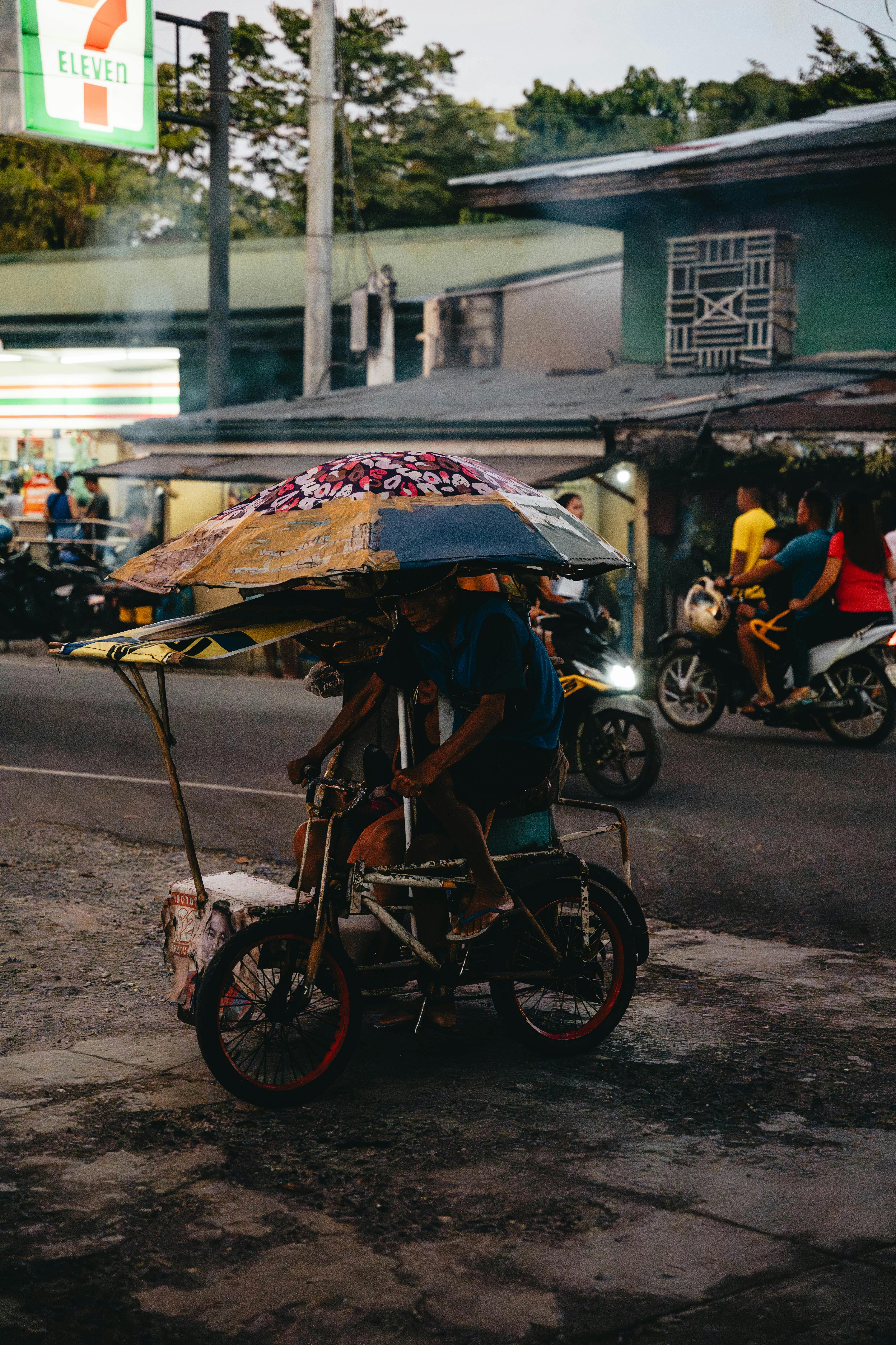 Homemade Rickshaw with a Passenger Seat on the Side of the Bicycle ...
