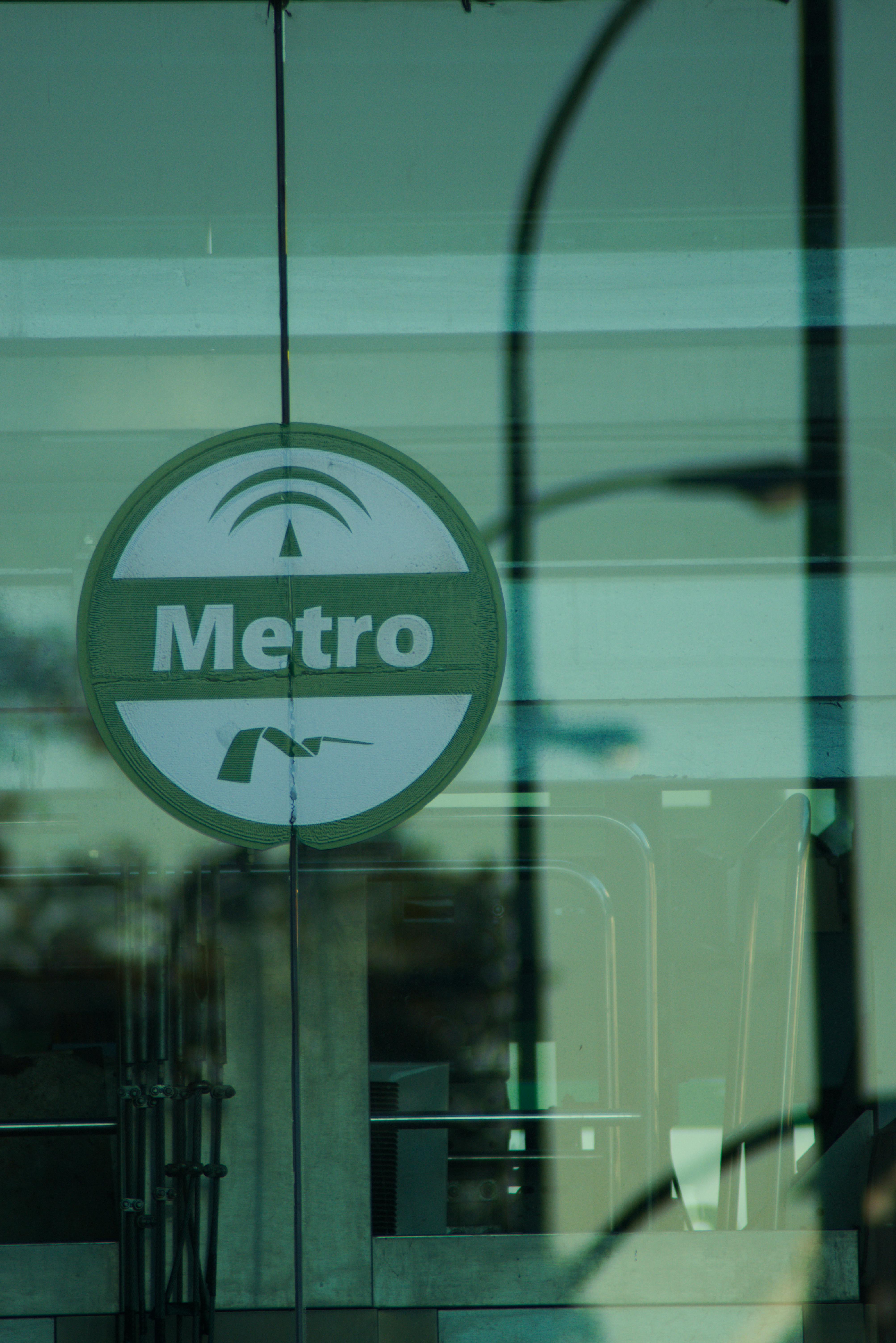 Seville Metro Sticker on the Windowpane Joint · Free Stock Photo