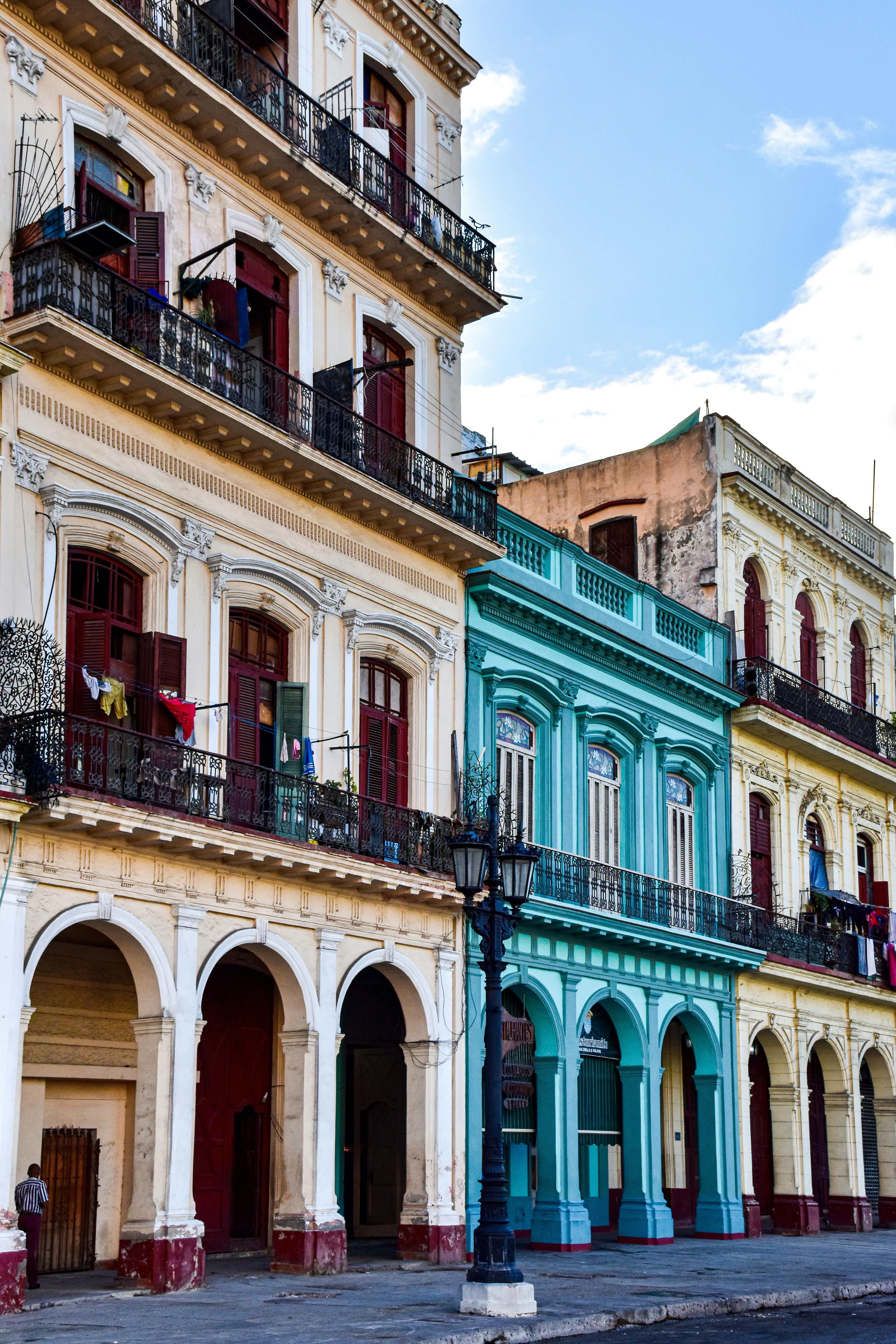 Facades of Colonial Apartment Buildings in Havana, Cuba · Free Stock Photo