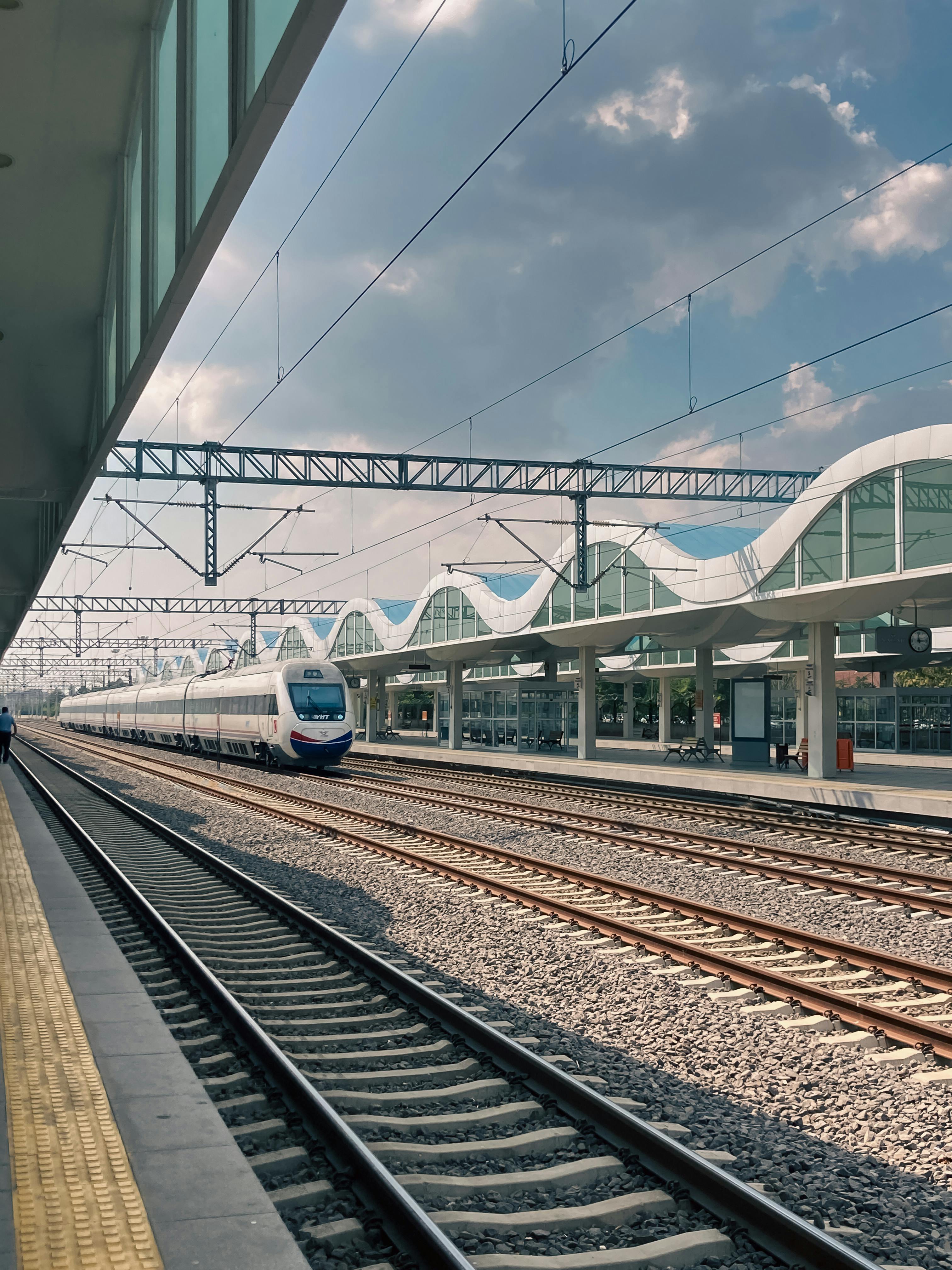 Railway Platform with Vintage Trains · Free Stock Photo