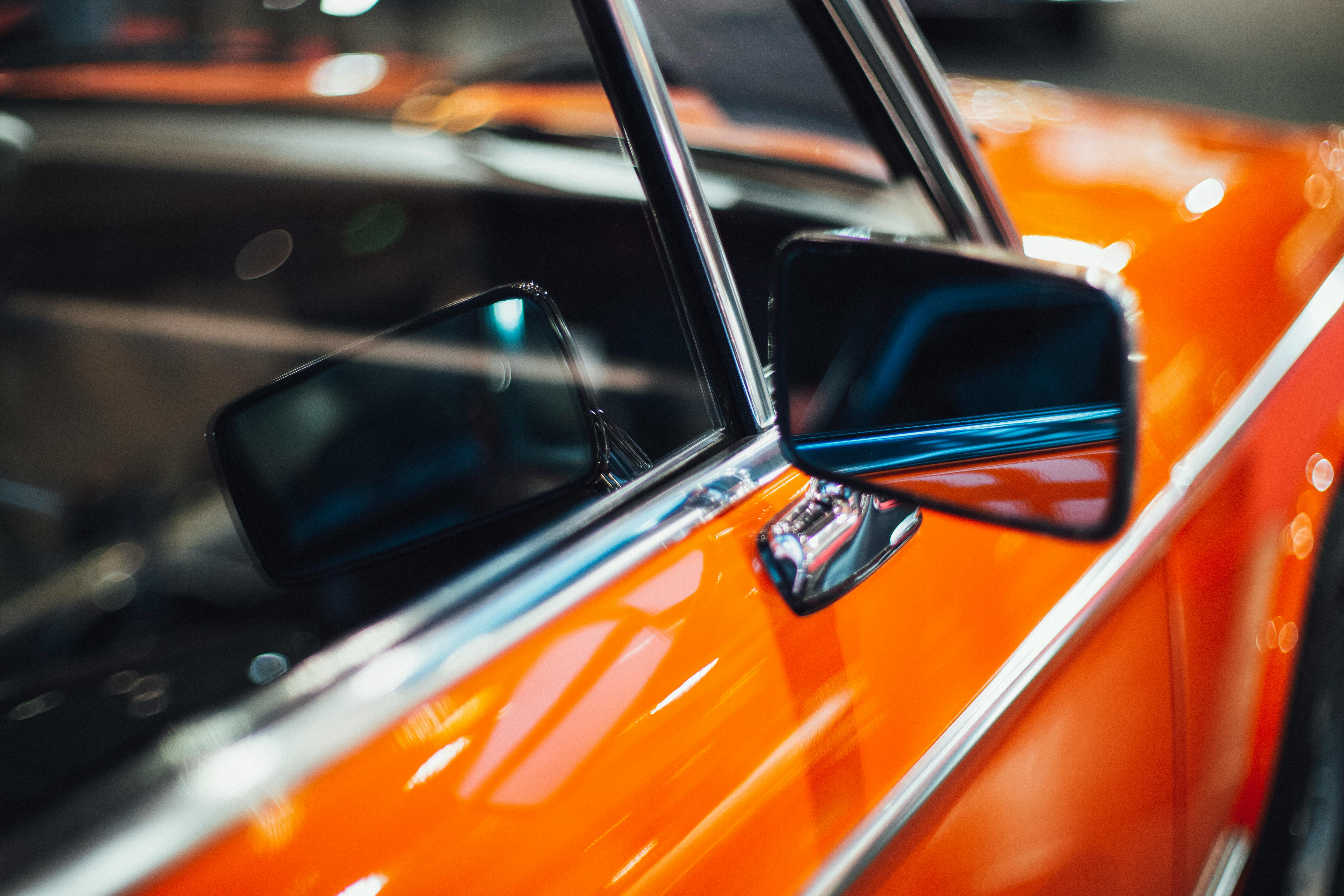 Shiny orange red retro car · Free Stock Photo