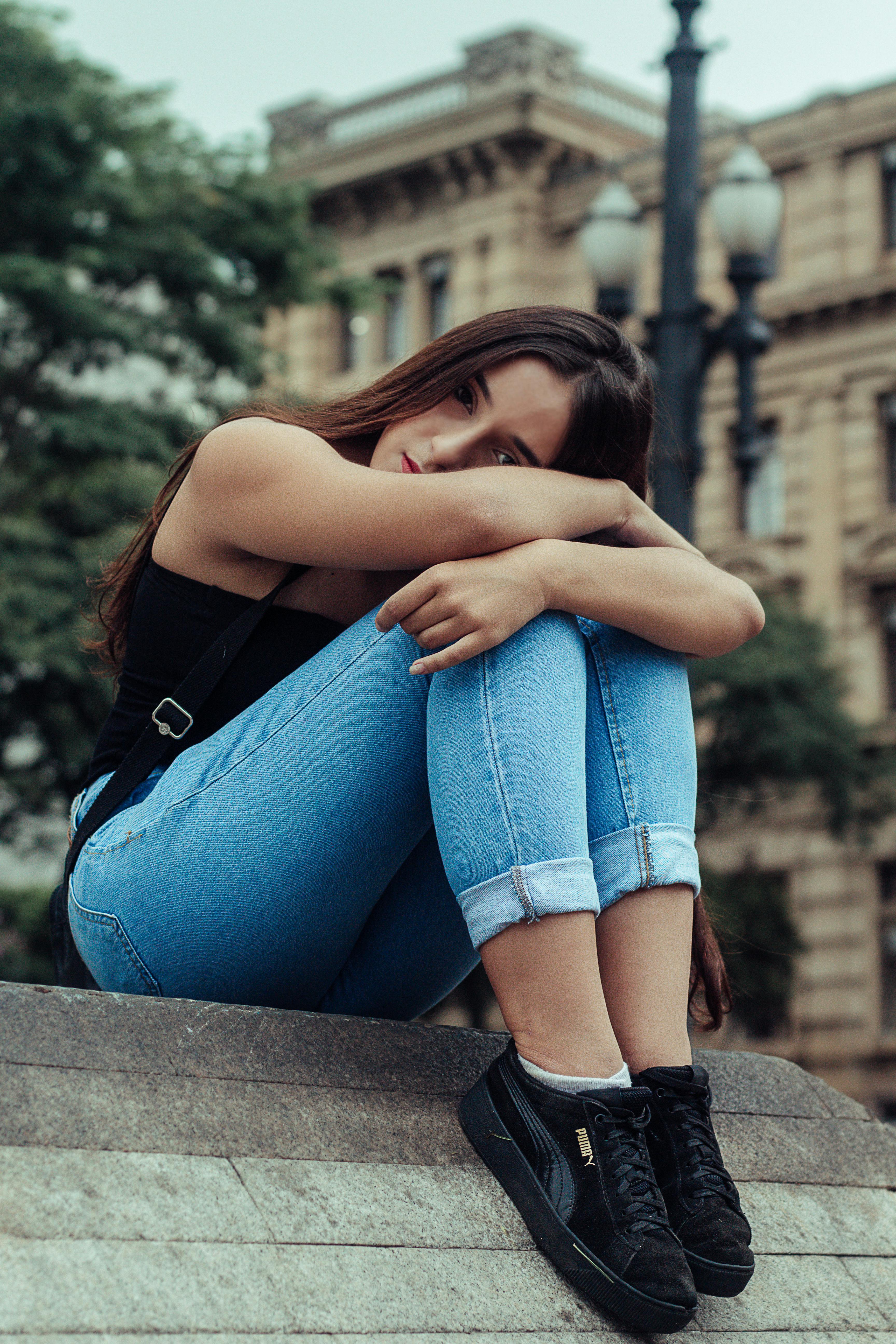 Woman Sitting On Floor · Free Stock Photo