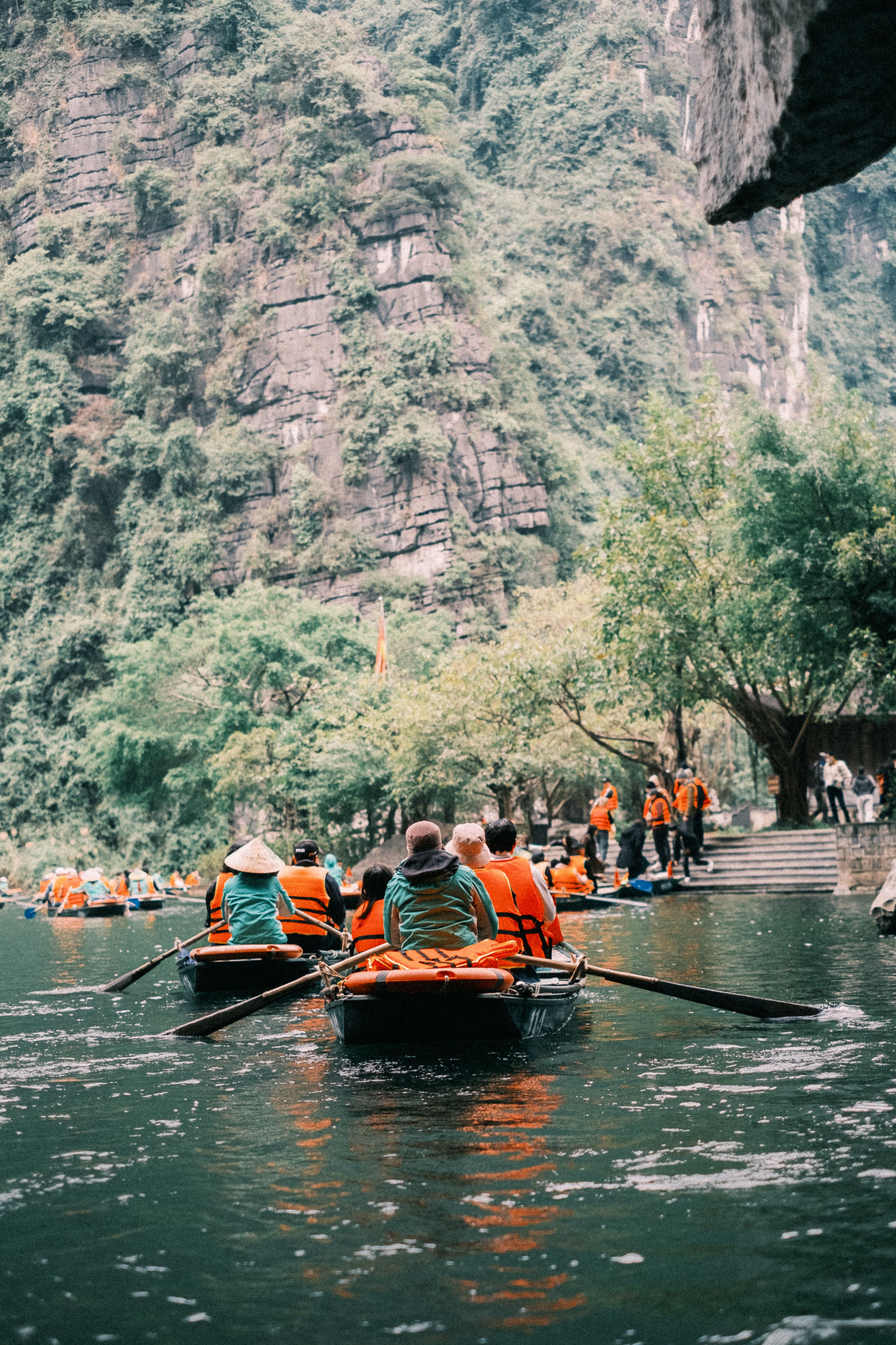 Group of People Canoeing down Stream in Mountains · Free Stock Photo