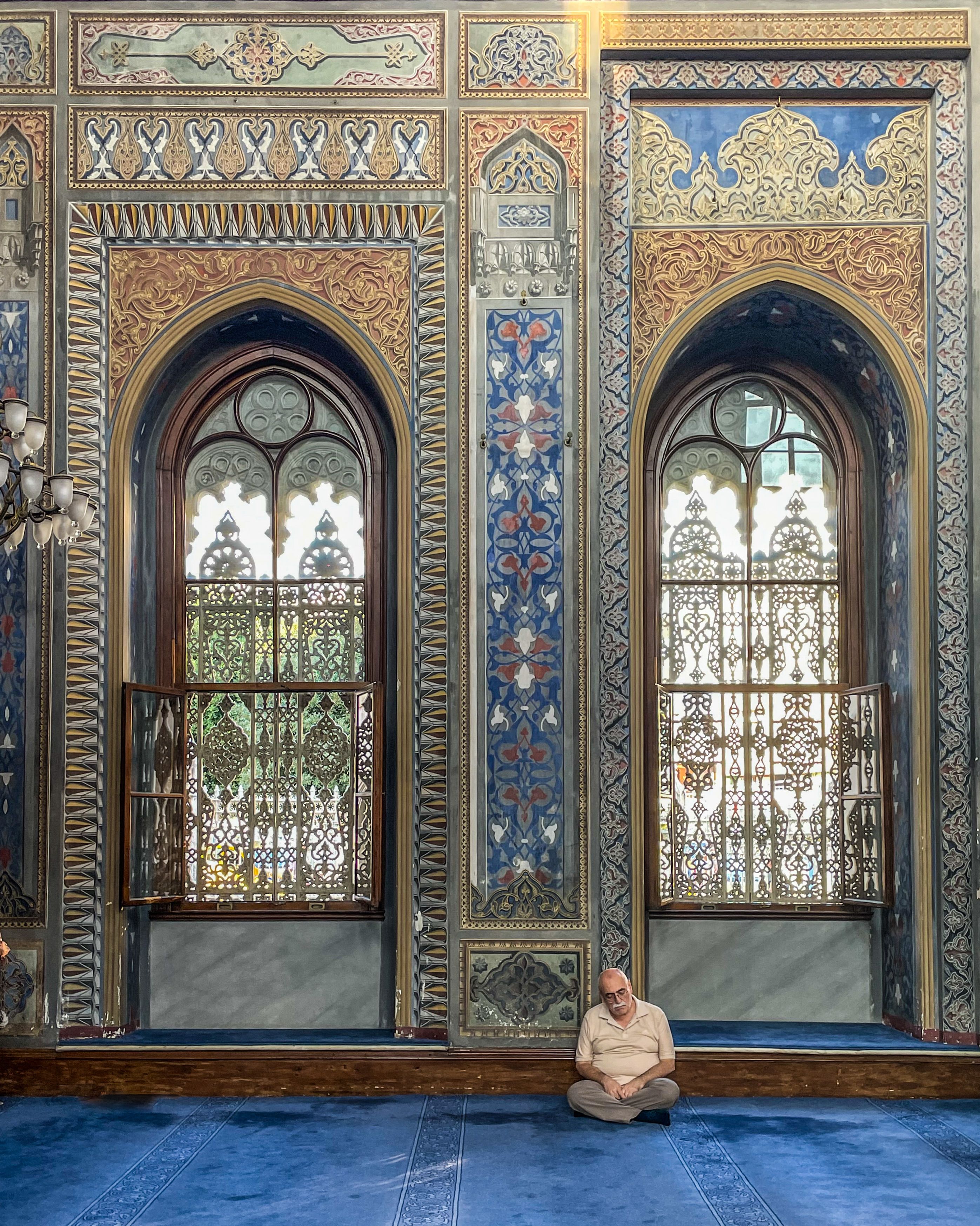 Man Sitting in a Traditional Mosque in Istanbul · Free Stock Photo