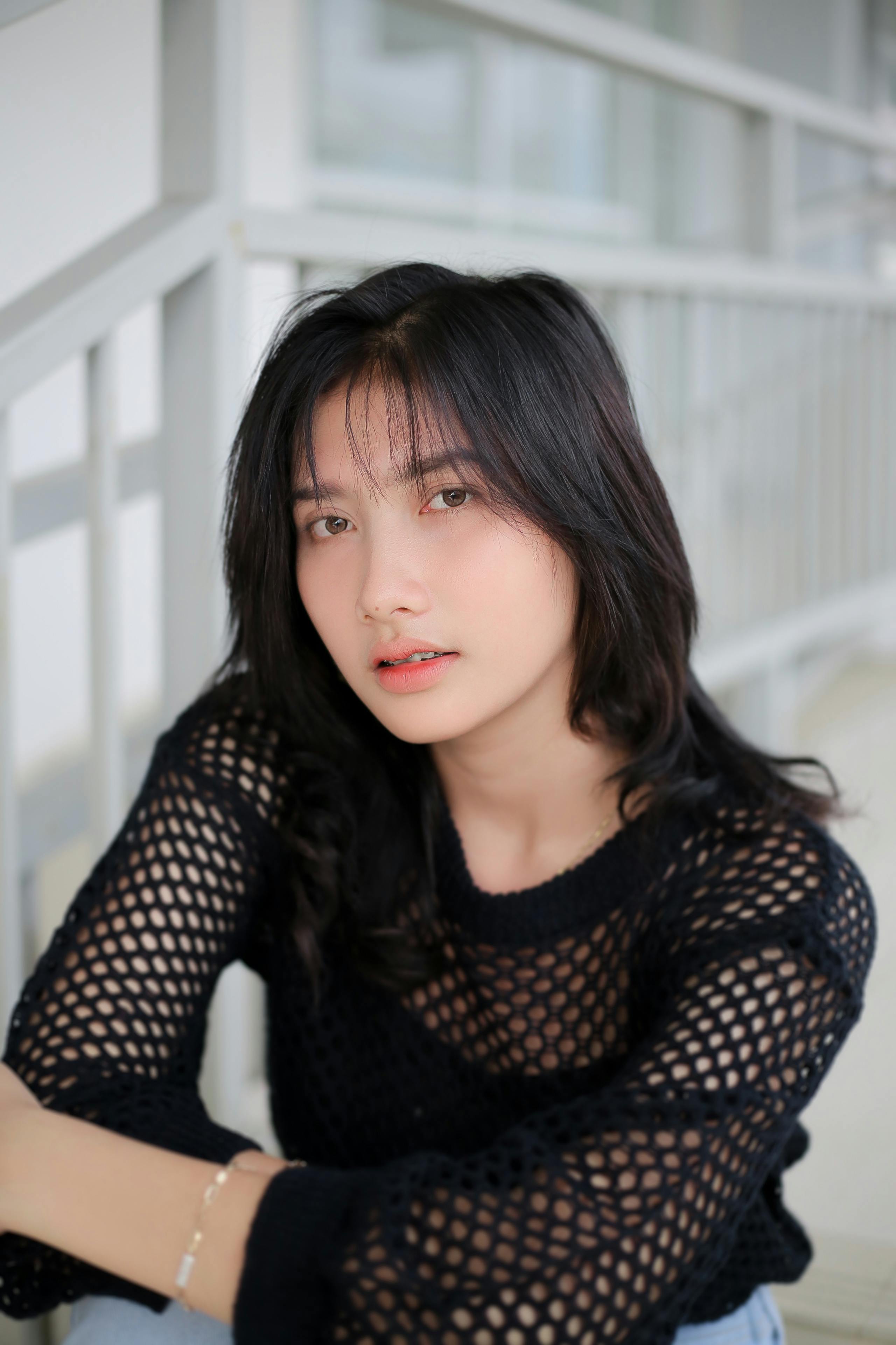 A Woman in a Black Net Top · Free Stock Photo