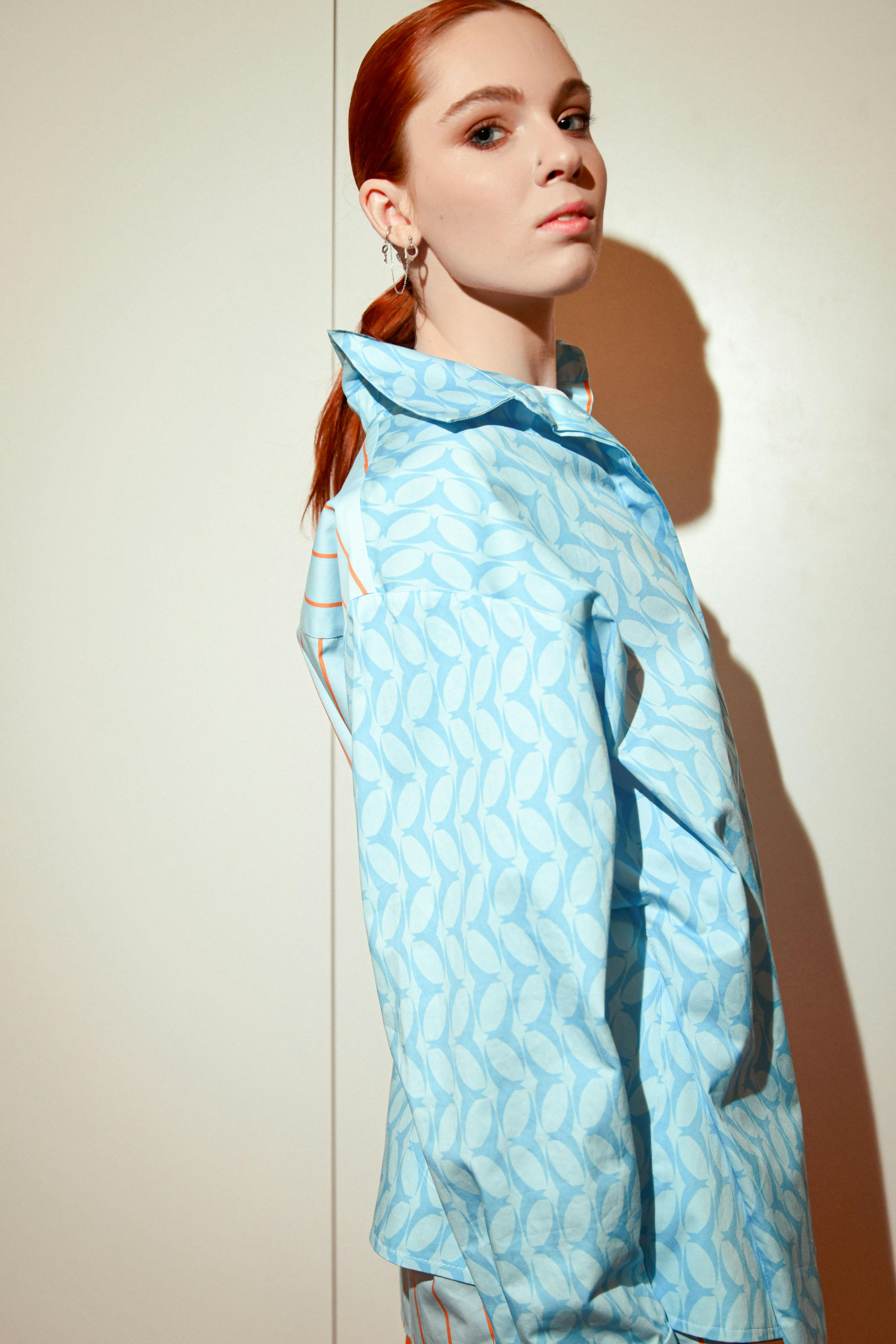 Woman Posing in Blue Jacket · Free Stock Photo