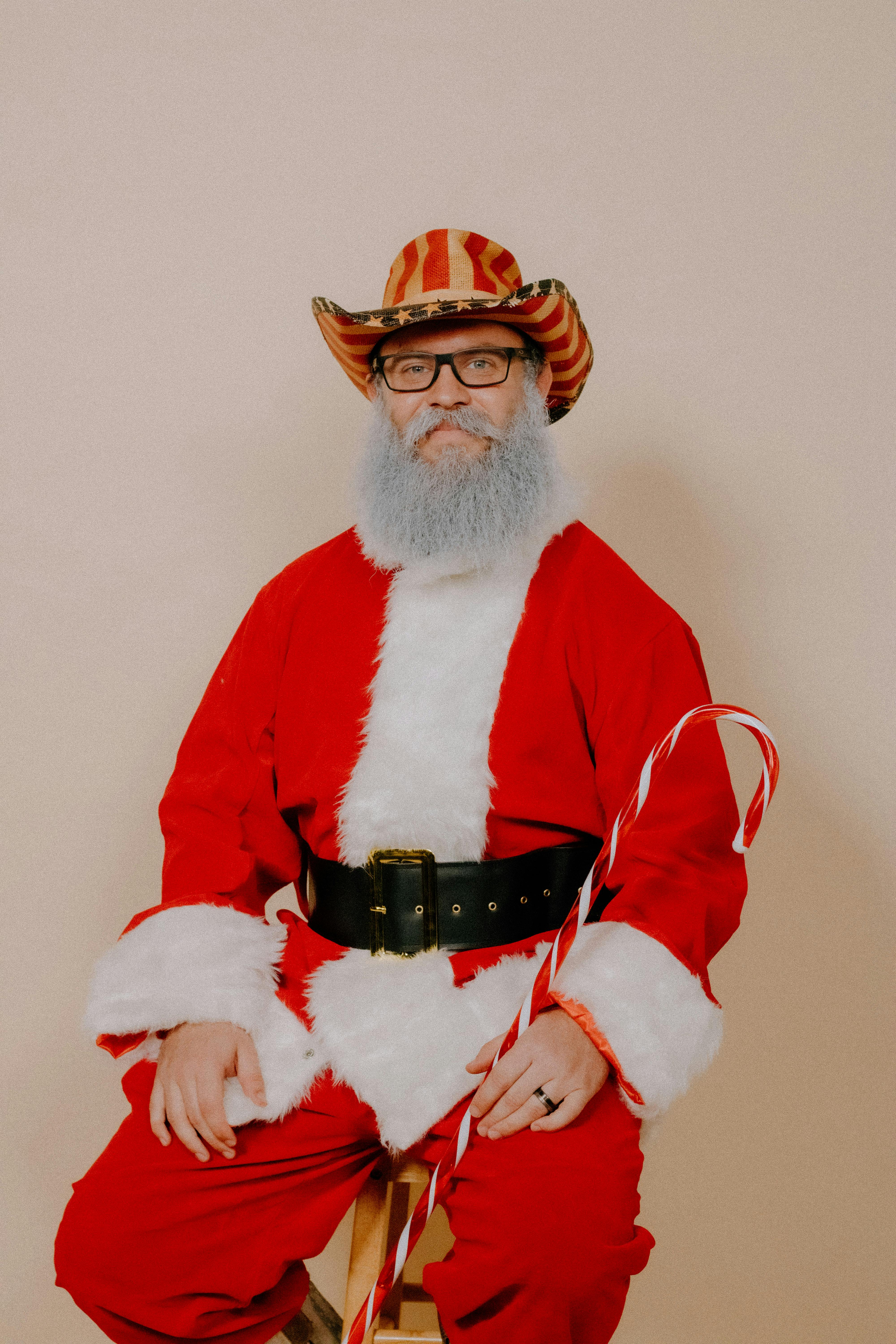 Headshot Of A Man Wearing Santa Outfit · Free Stock Photo