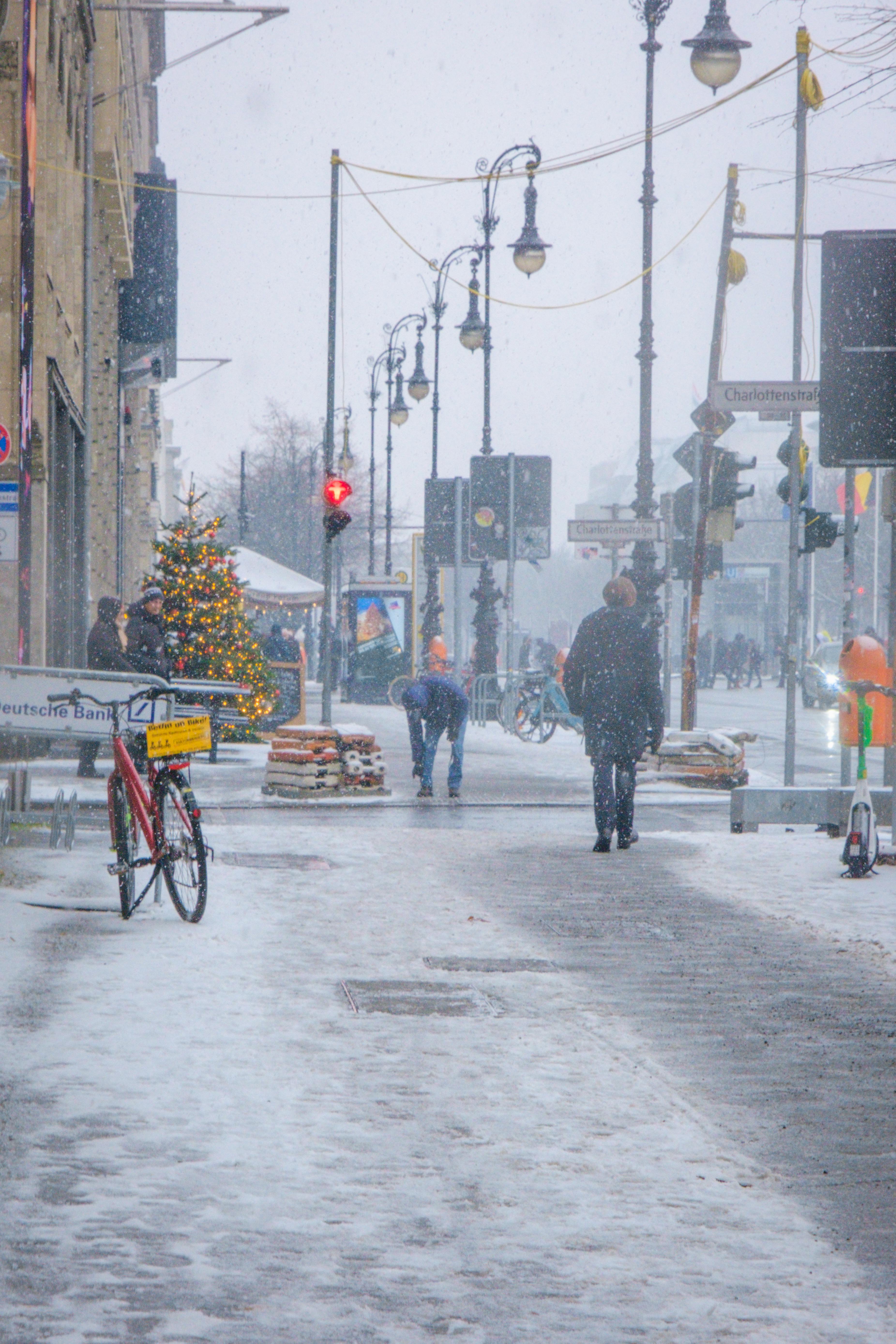 People Walking on City Street in Winter · Free Stock Photo