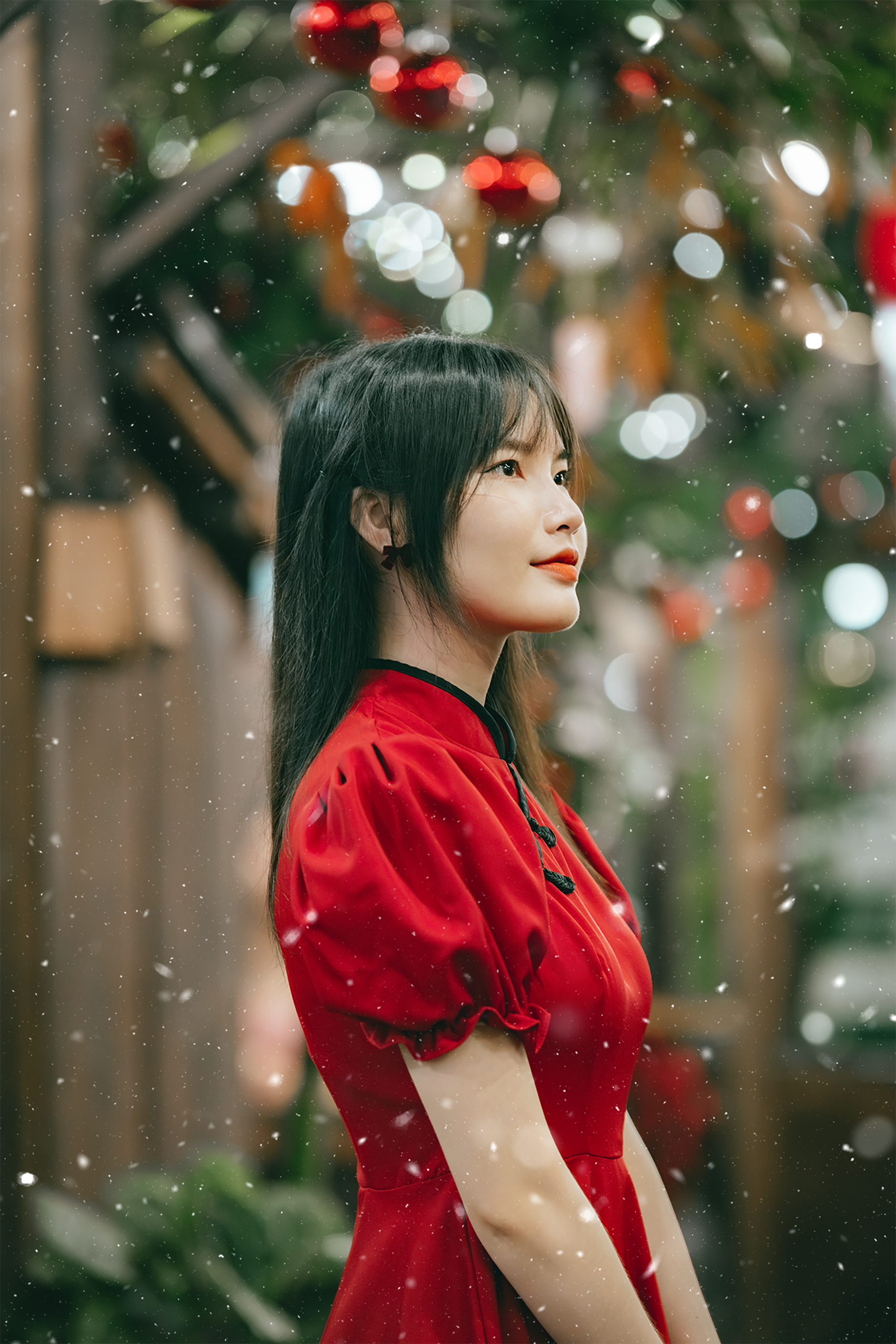 Woman in Red Clothes in Winter · Free Stock Photo