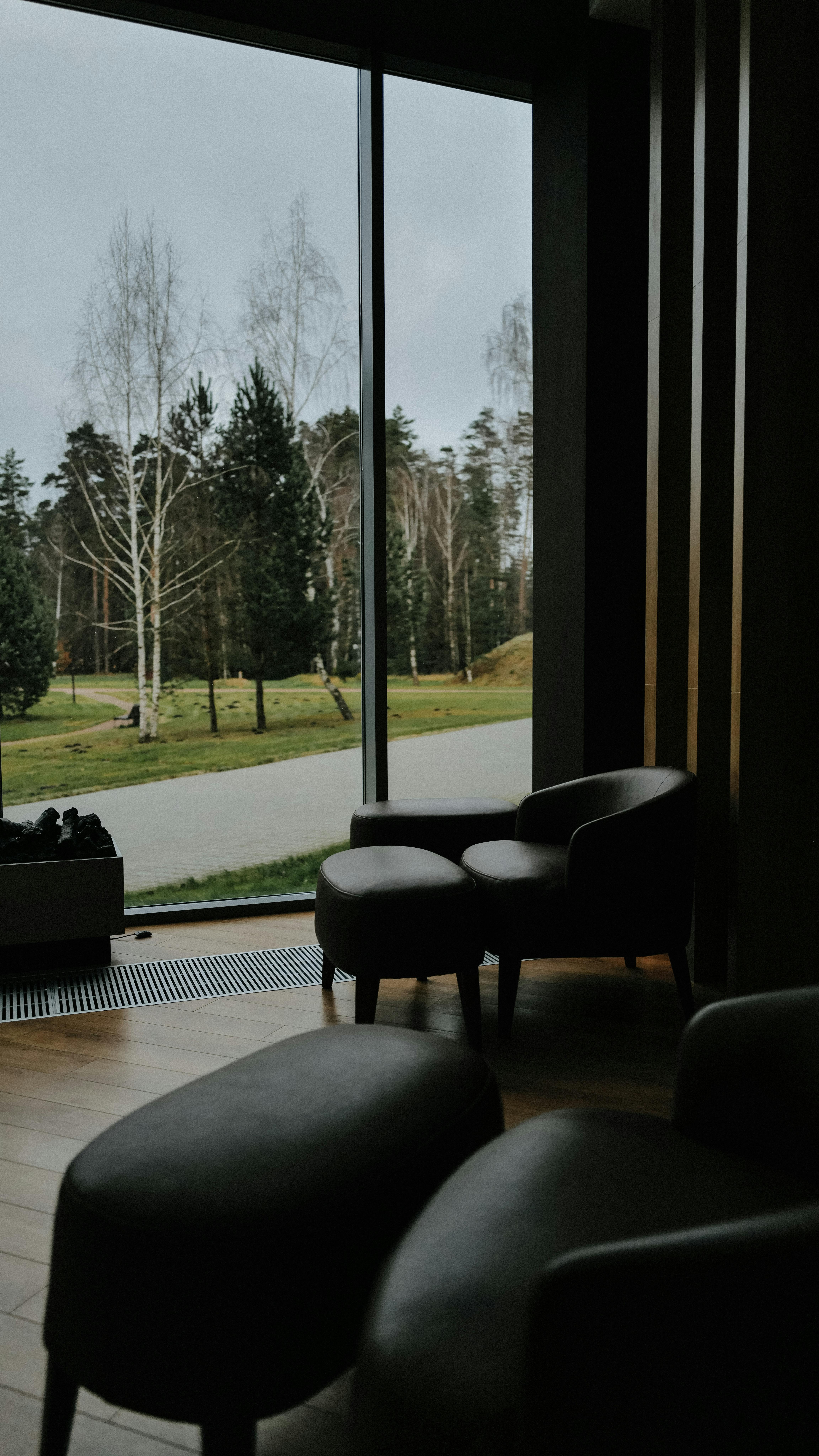 Modern Interior with Park Window View · Free Stock Photo