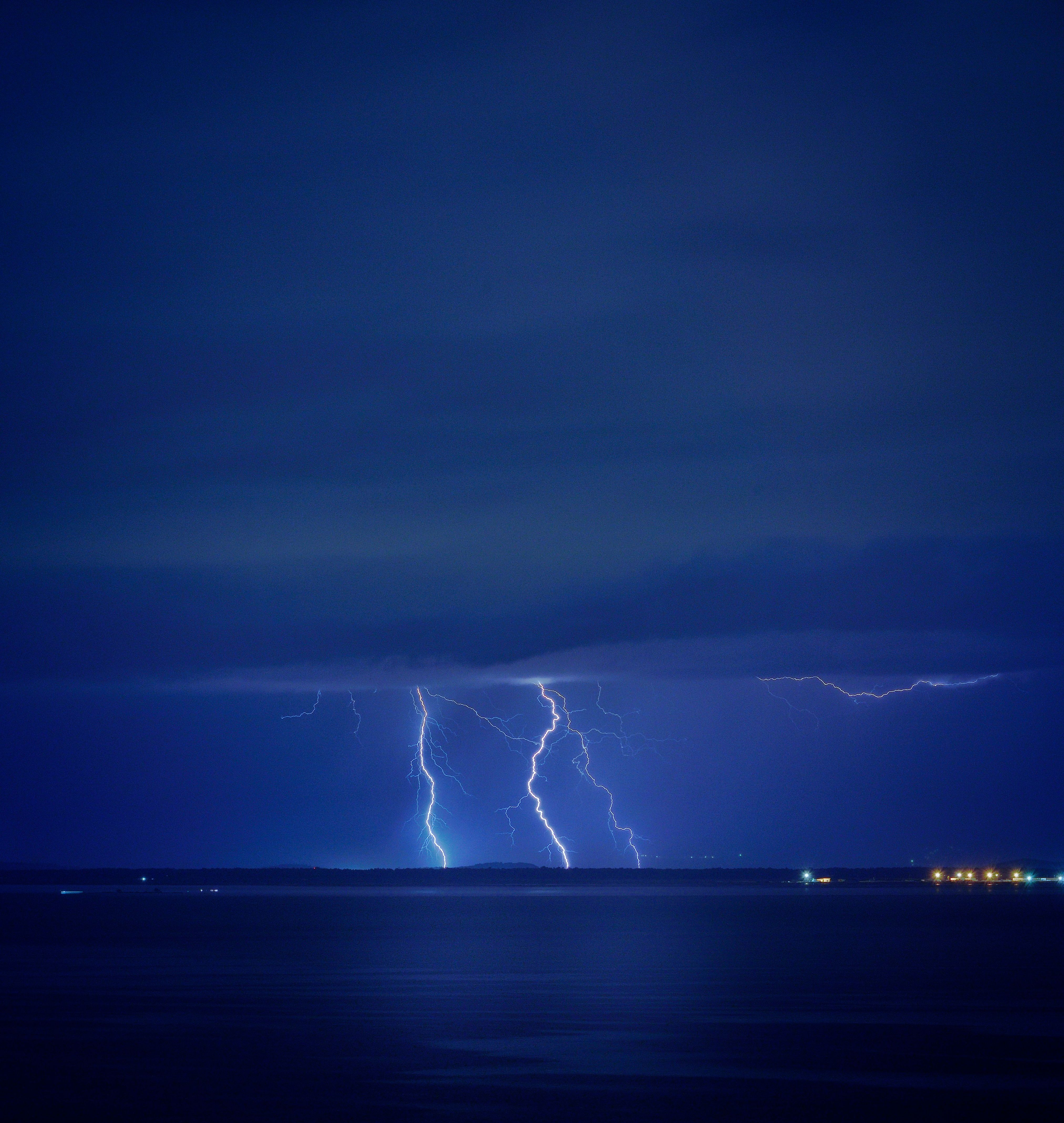 Thunderstorm over Sea Coast at Night · Free Stock Photo