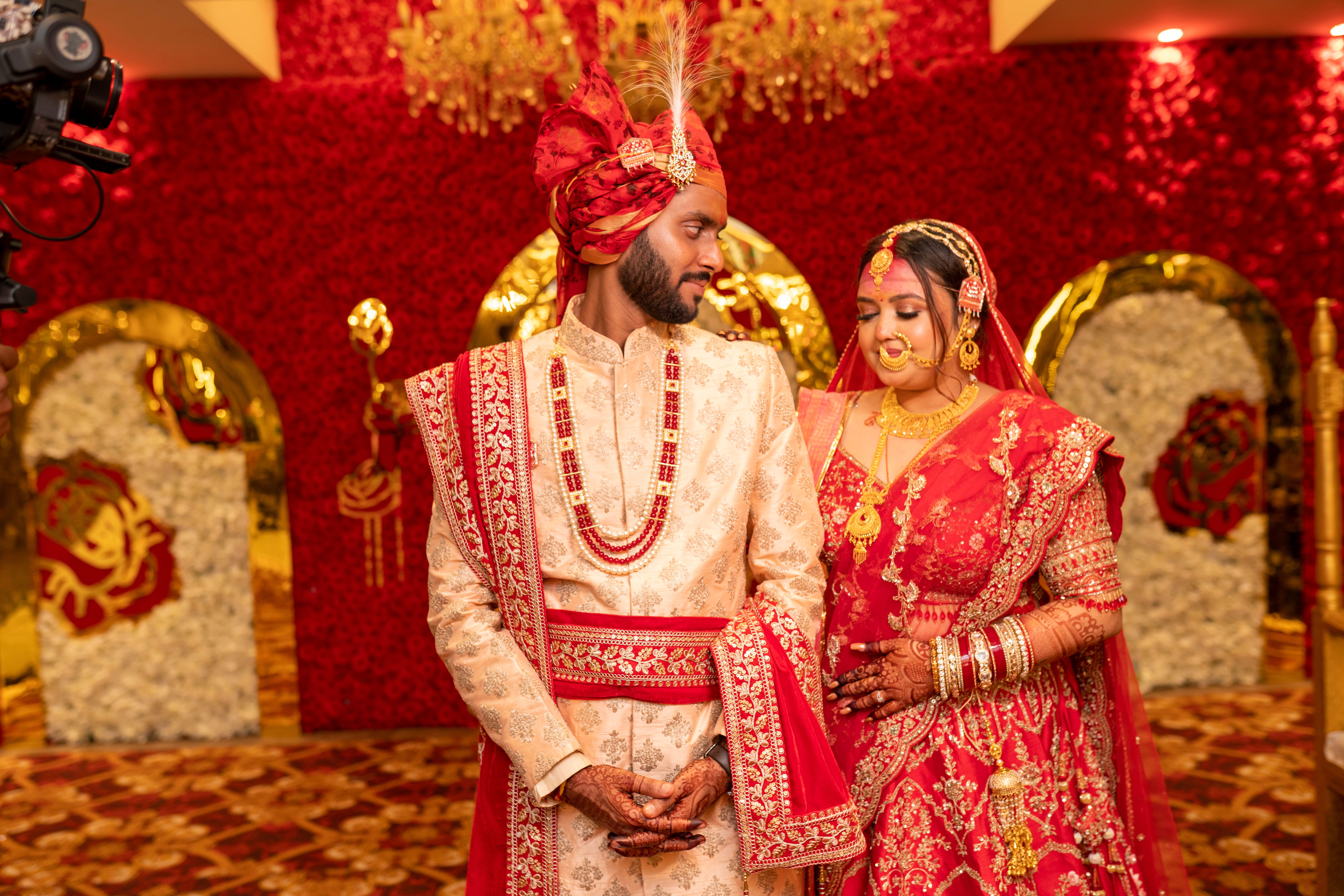 Loving Couple in Traditional Clothing Standing Together · Free Stock Photo