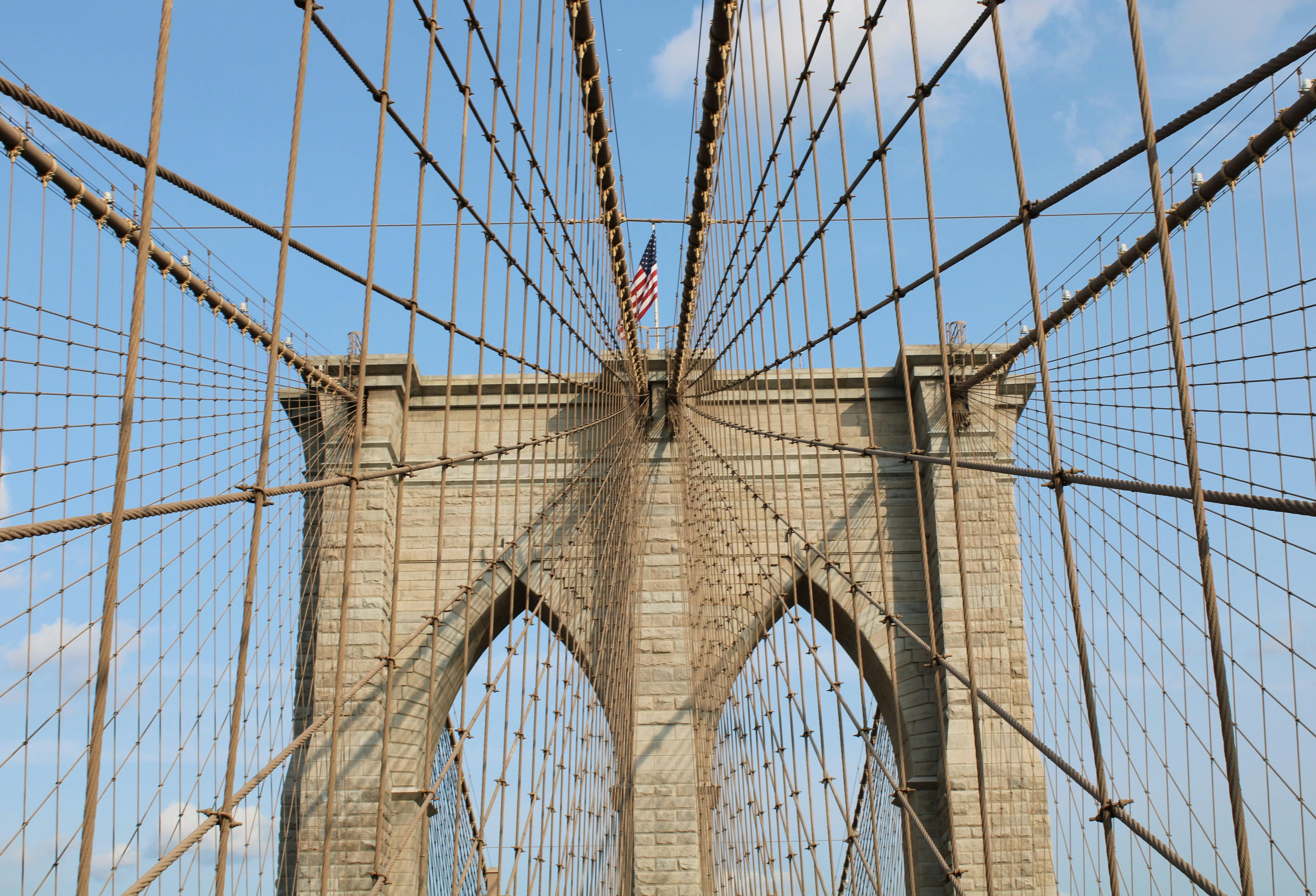 Suspension Tower Rigging of the Brooklyn Bridge · Free Stock Photo