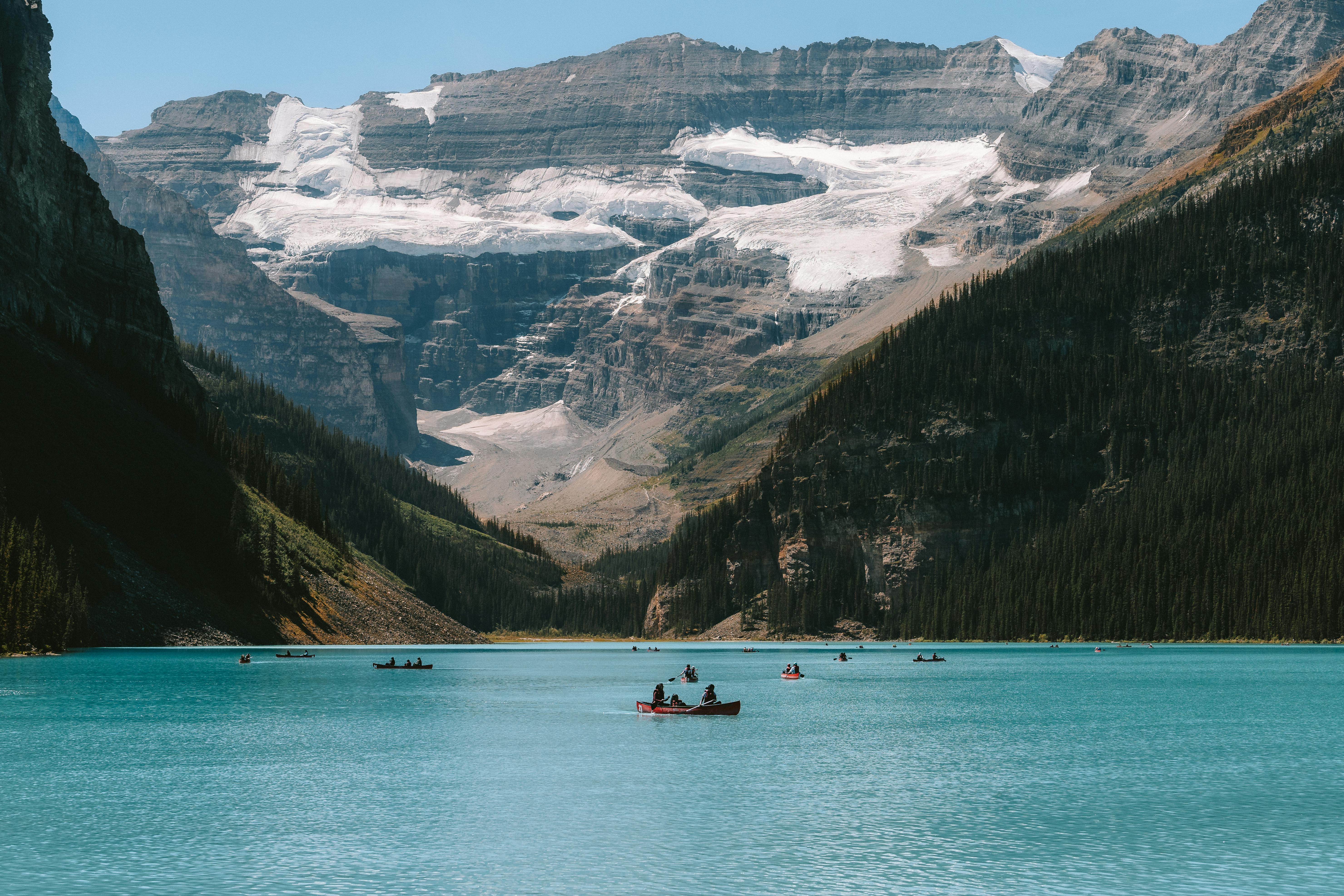 Boats on River in Banff National Park · Free Stock Photo