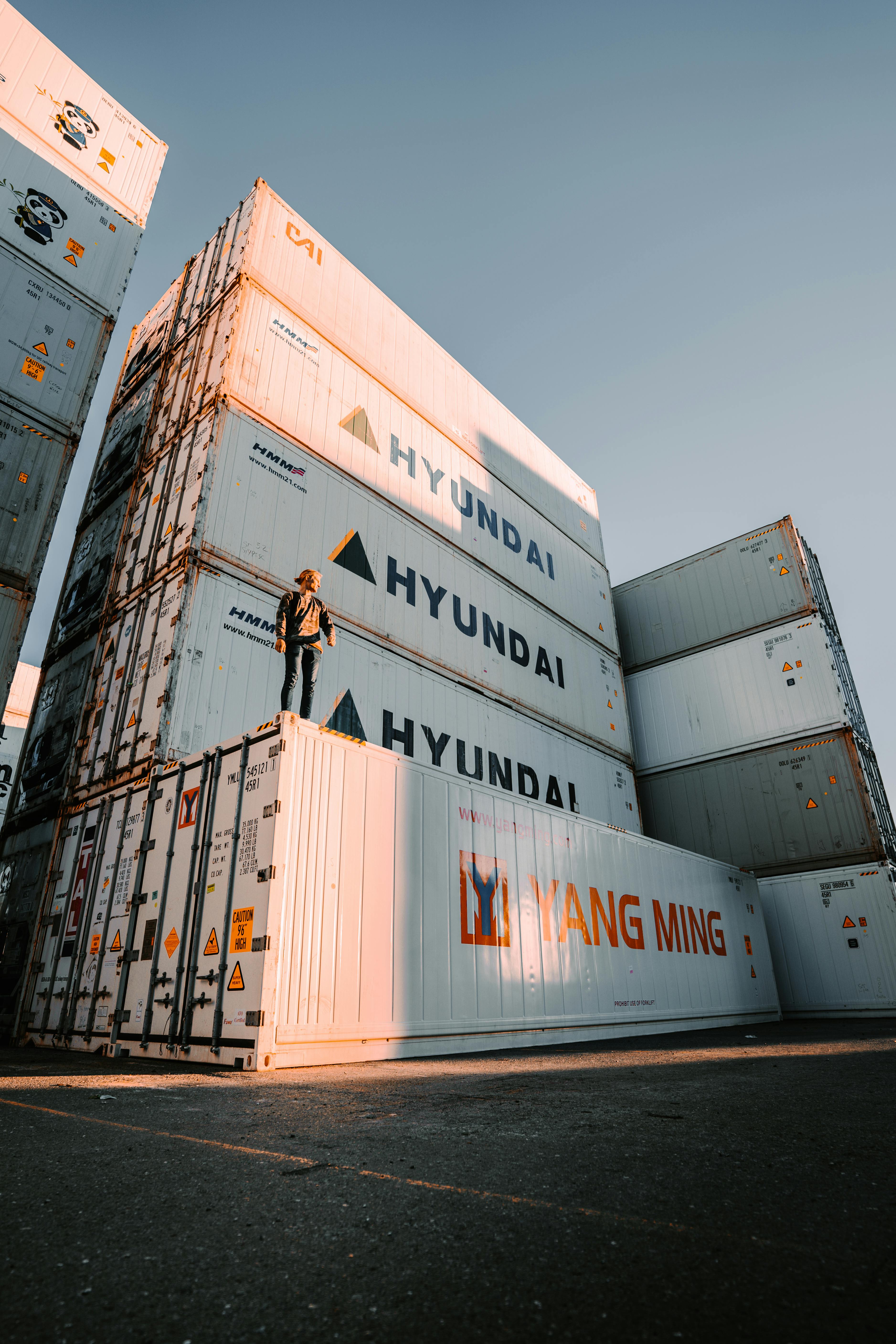 Containers with Brand Signs · Free Stock Photo