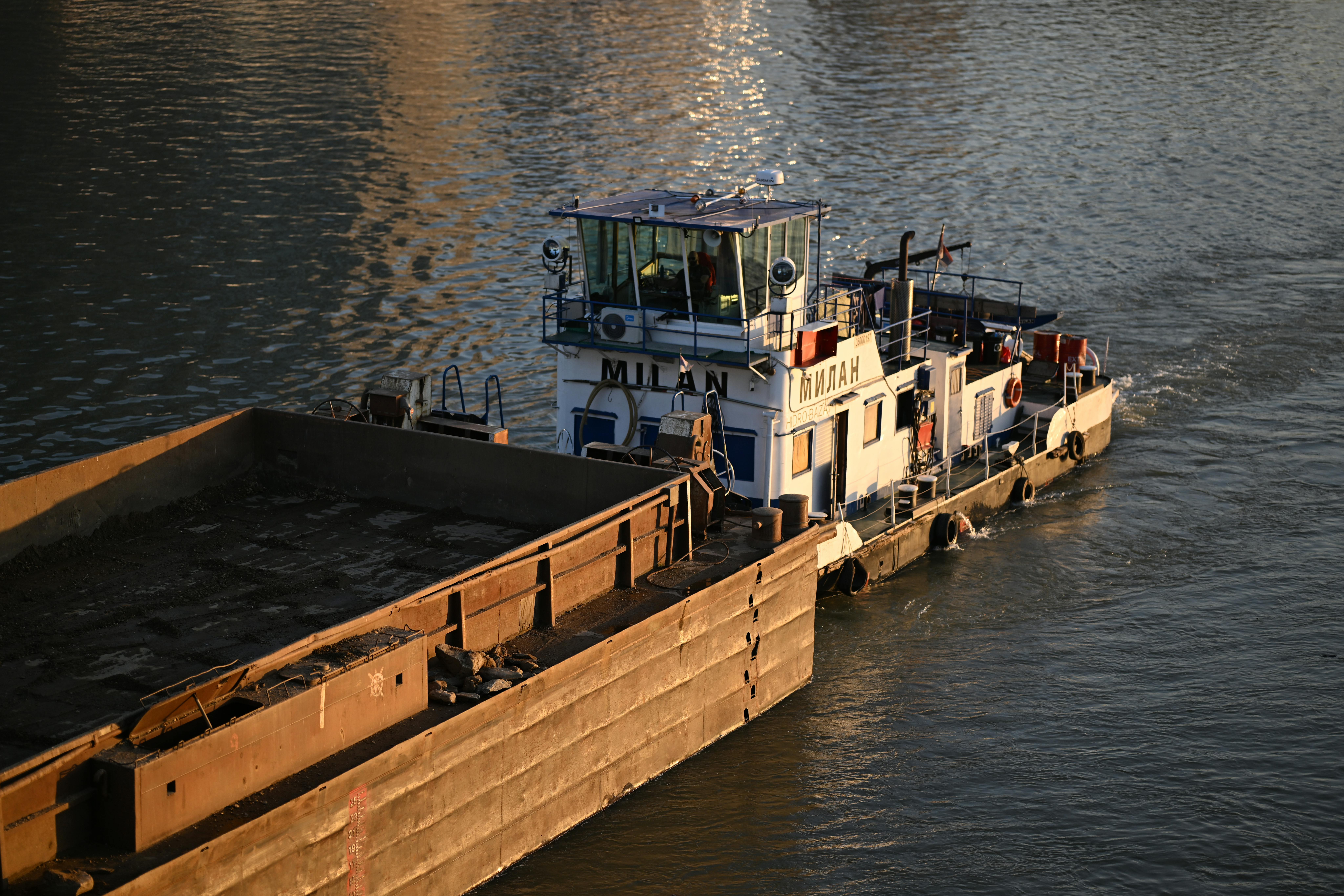 Aerial Shot of Barge in Harbor · Free Stock Photo