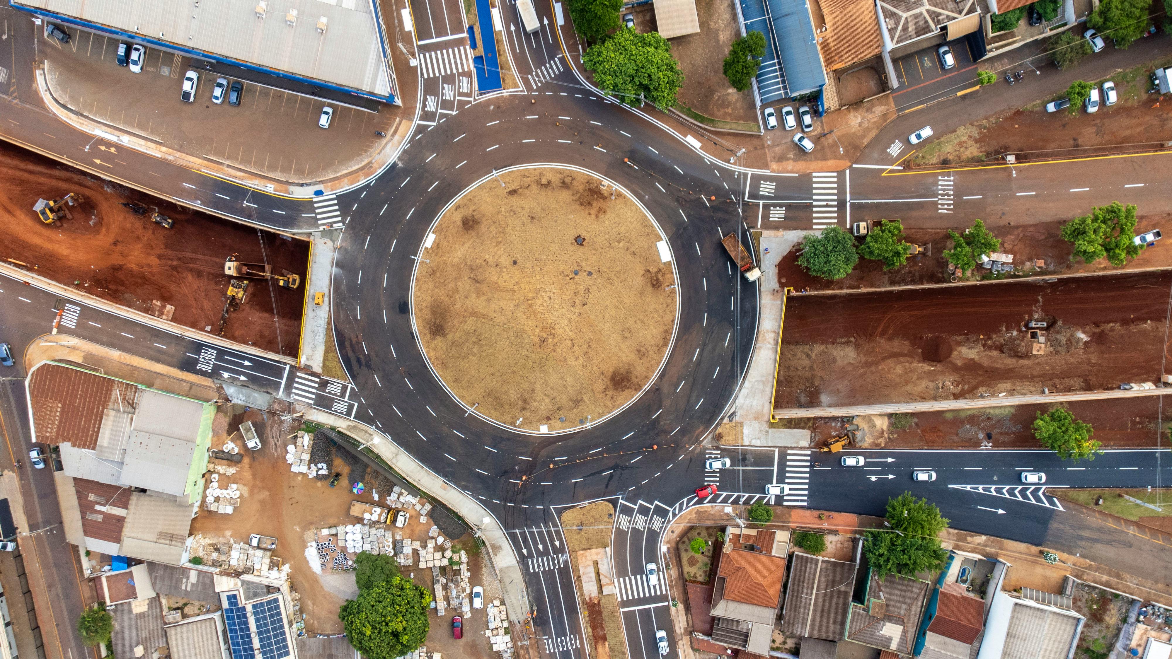 Bieds Eye View of Roundabout · Free Stock Photo