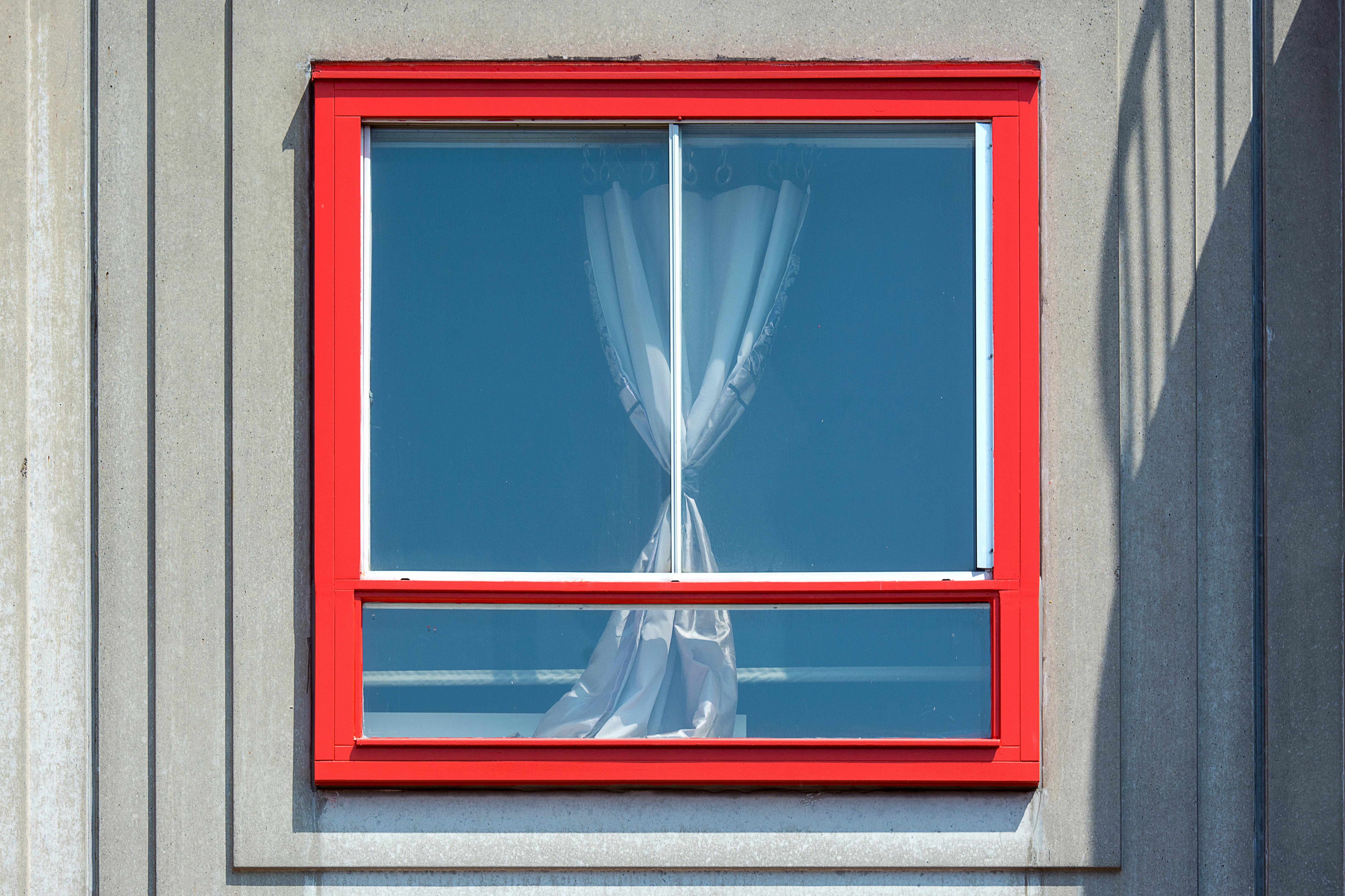 Photo of a Window with Red Frame · Free Stock Photo