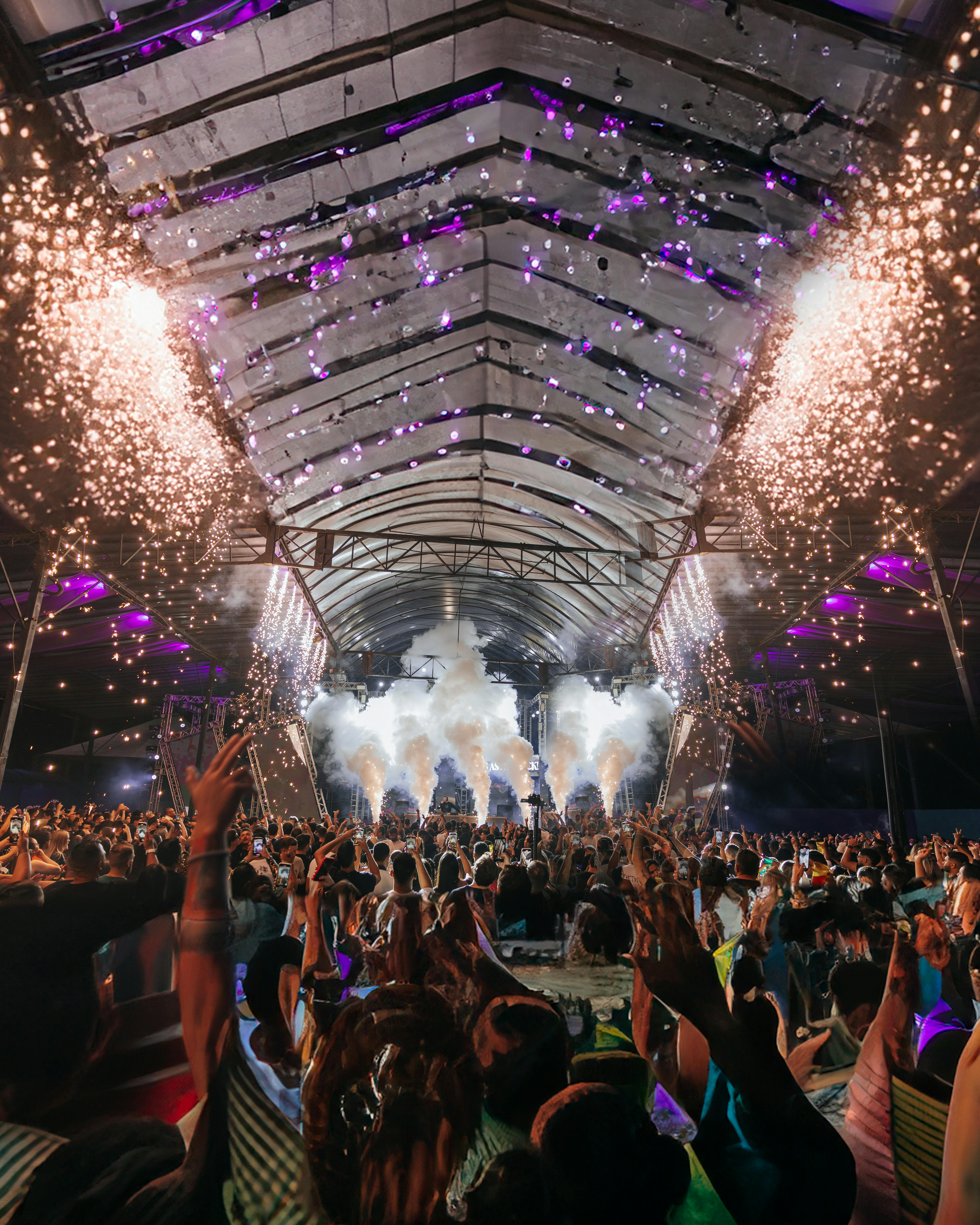 View of A Concert With Fireworks · Free Stock Photo