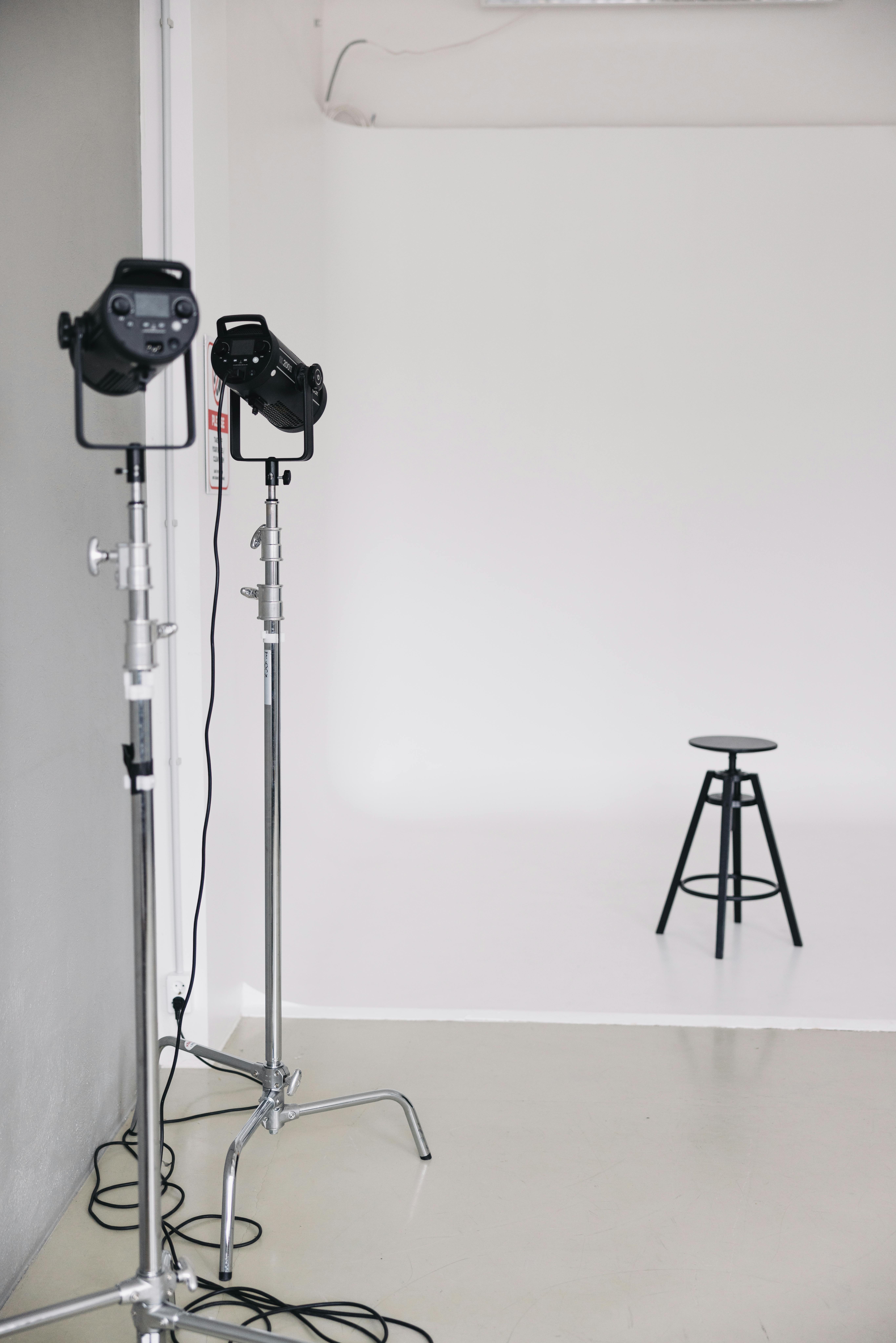 Stool and lamps in Studio · Free Stock Photo