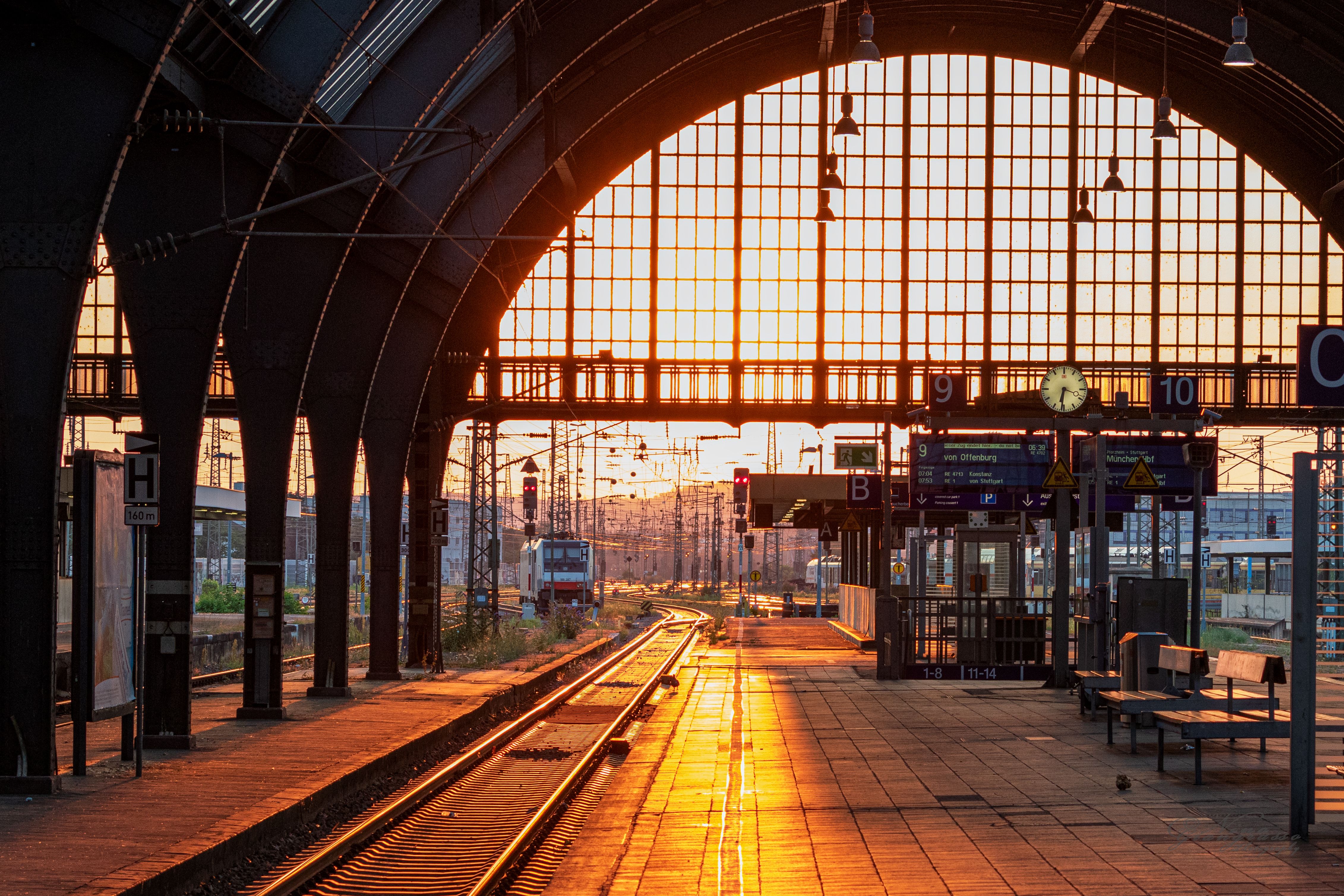 Railway Station in Germany During Sunset · Free Stock Photo