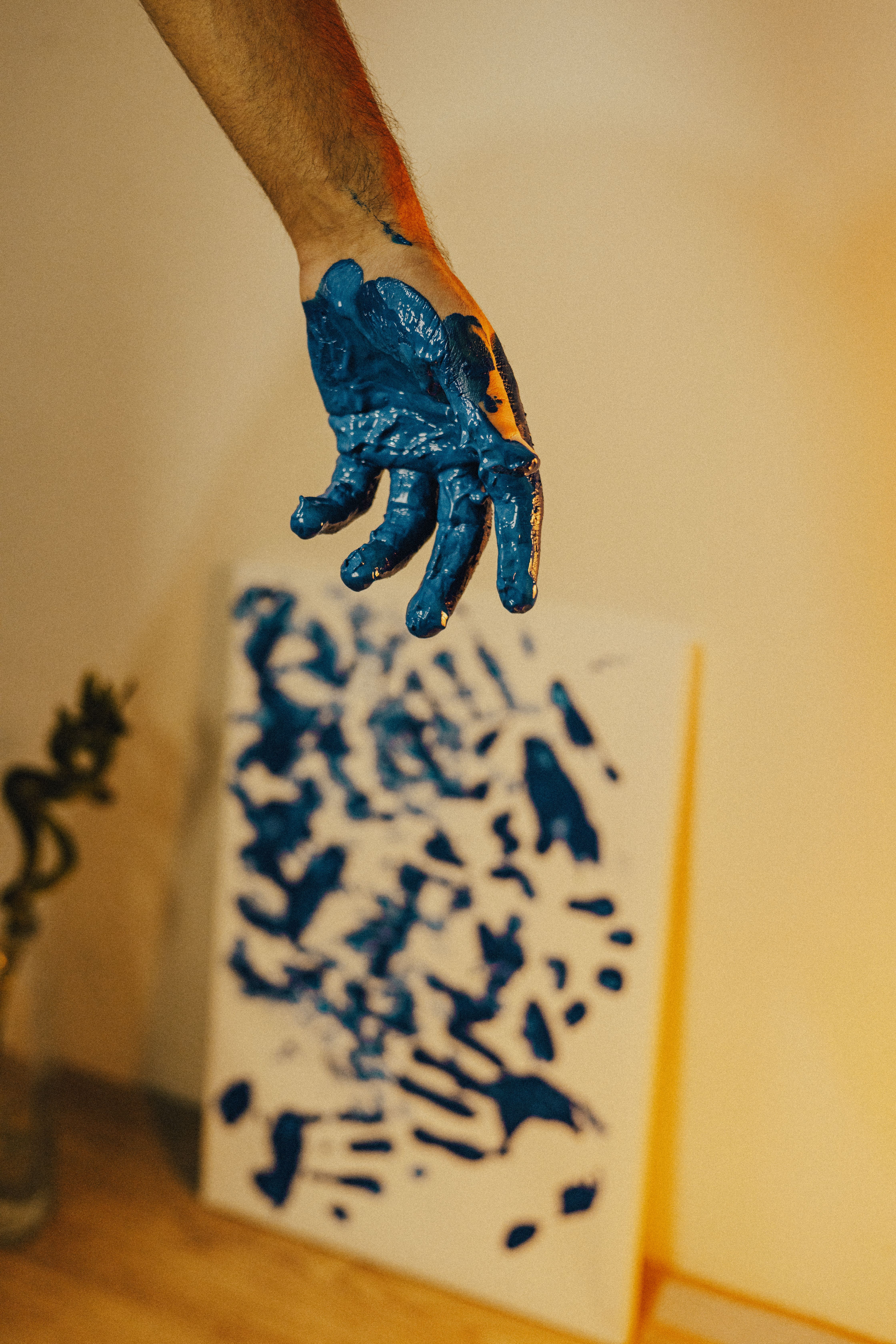 Blue Paint on Hand · Free Stock Photo