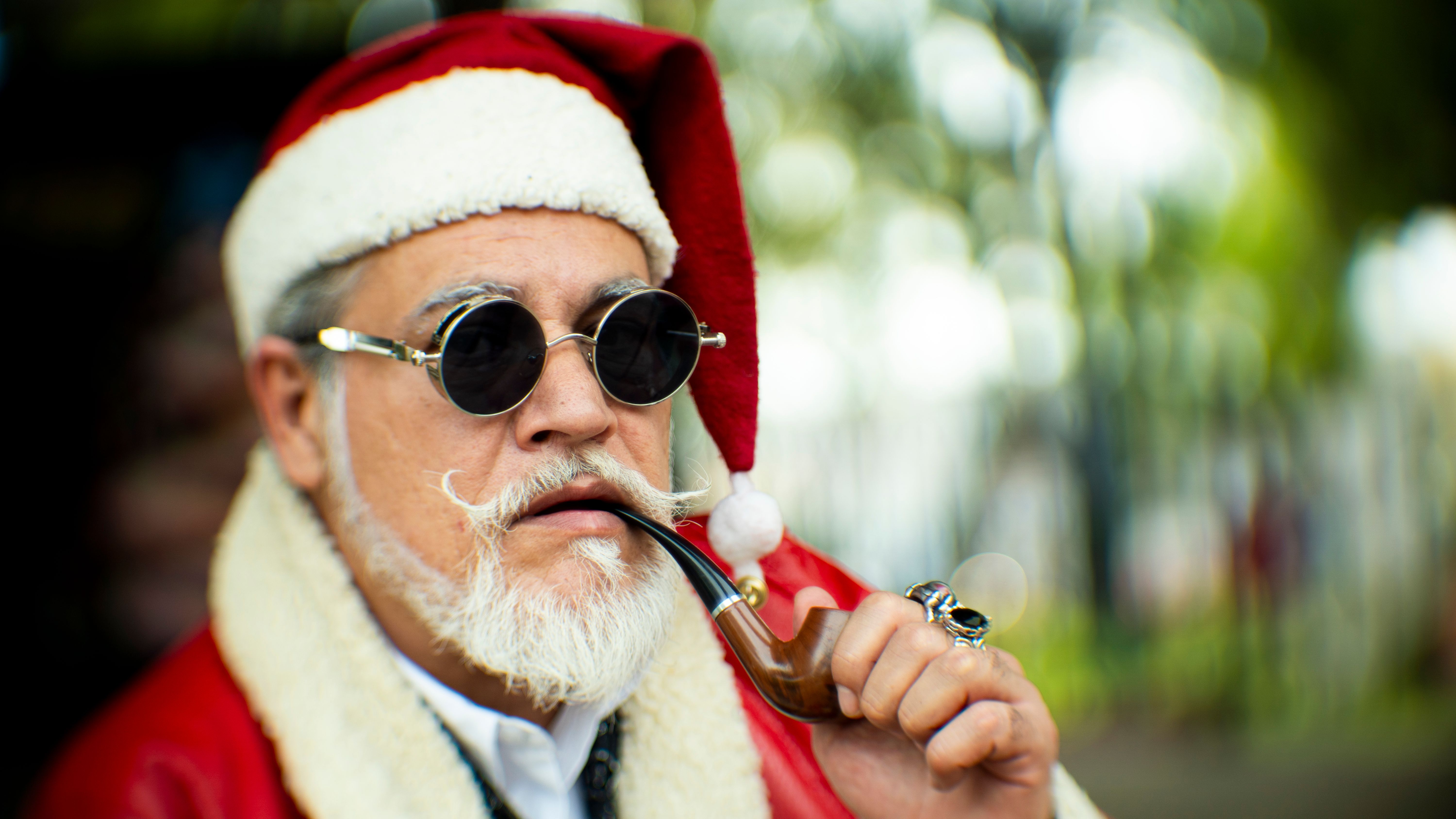 Santa Claus in Sunglasses and with Pipe · Free Stock Photo