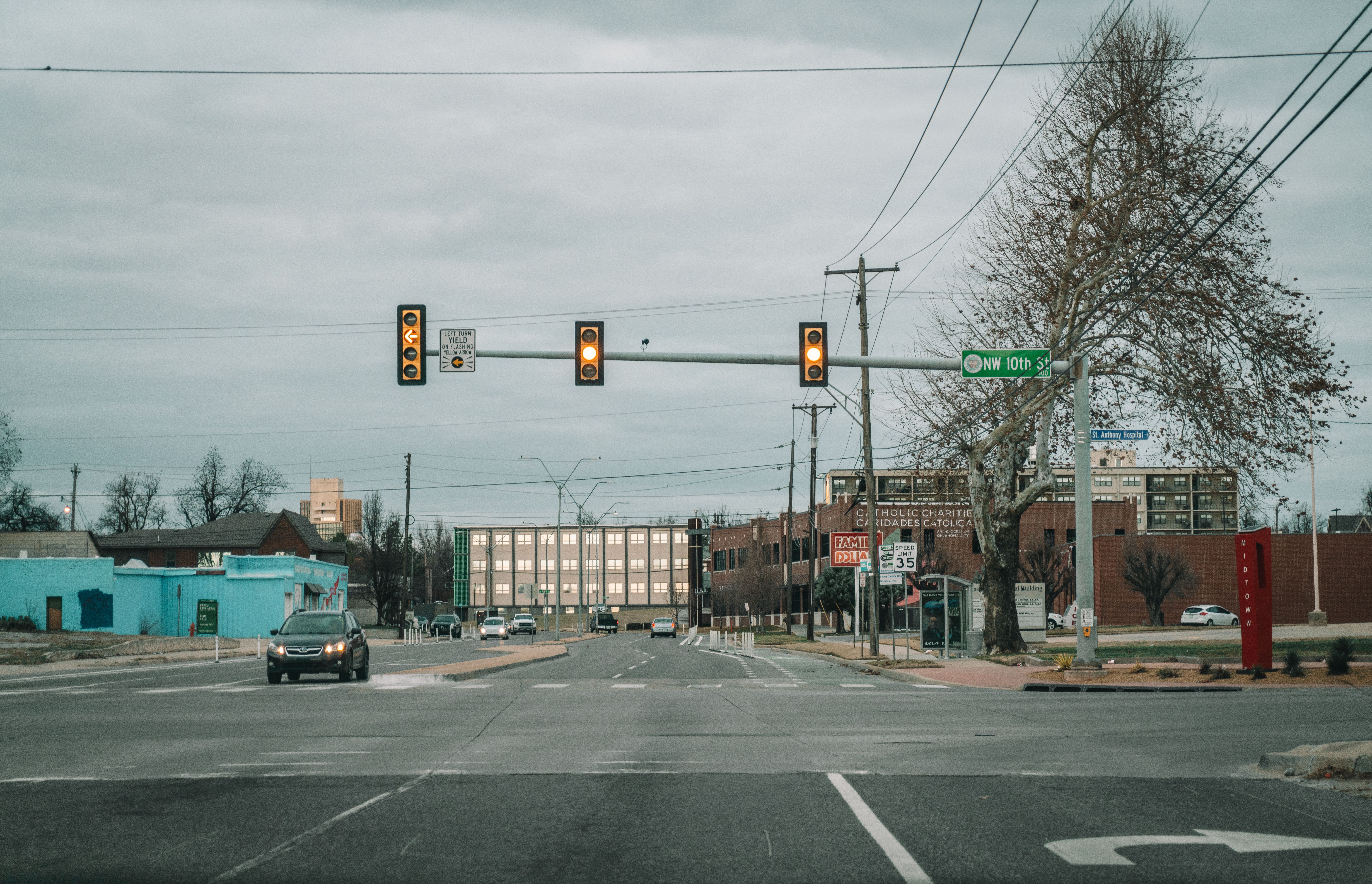 Street Lights Above a Road · Free Stock Photo