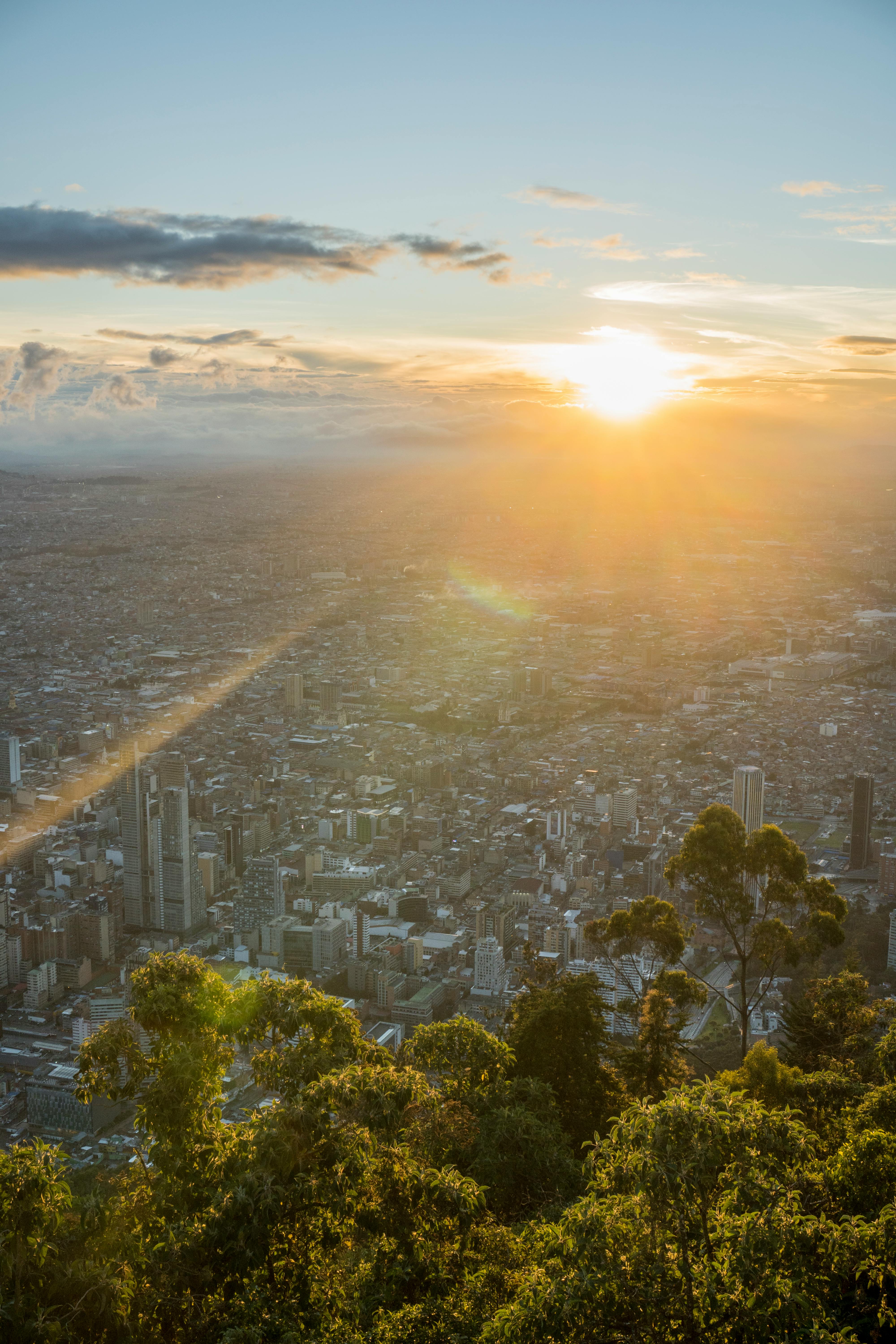 Drone Shot of Bogota at Sunset · Free Stock Photo