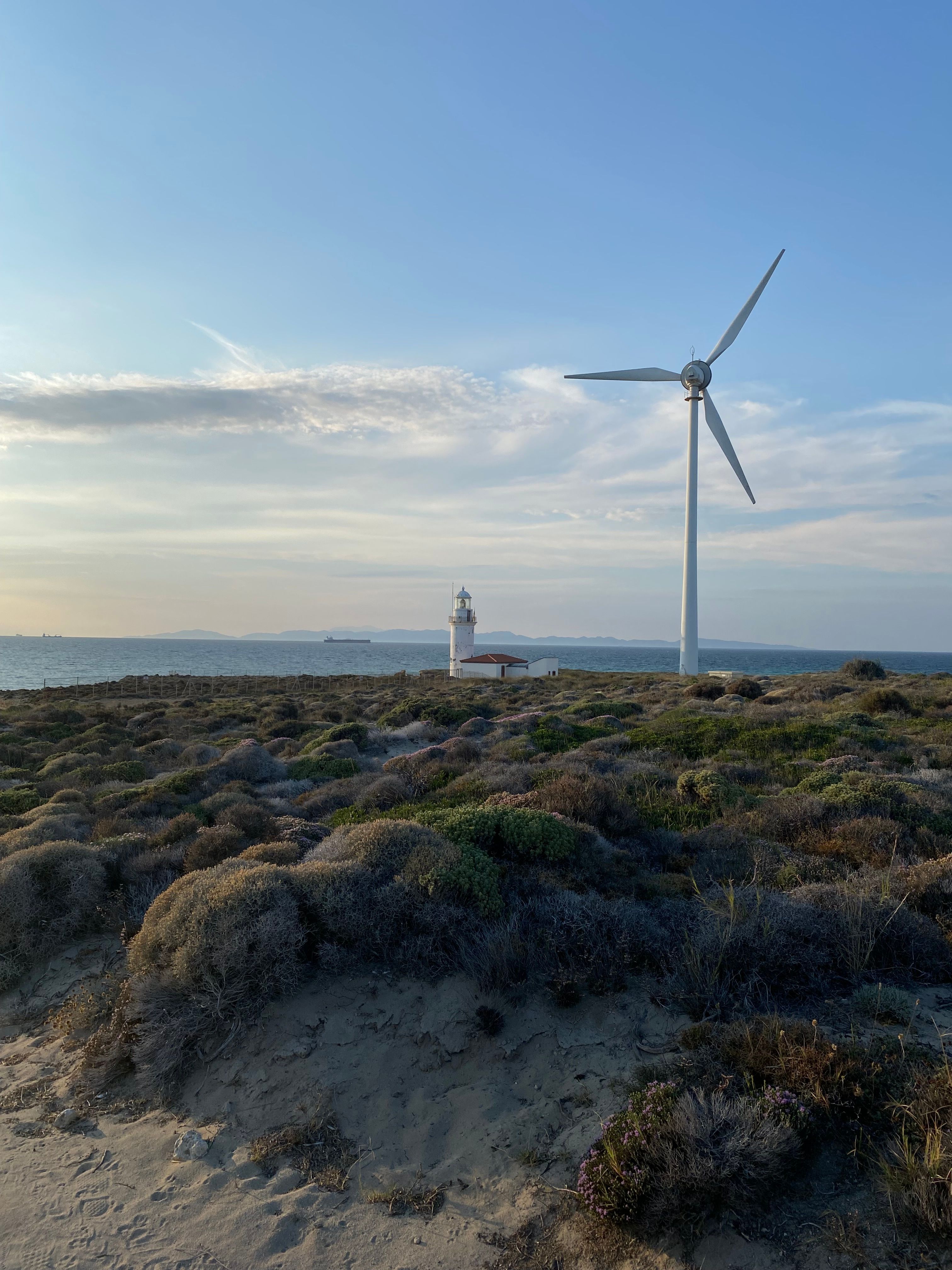 Wind Turbine and Polente Lighthouse on Sea Coast in Turkey · Free Stock ...