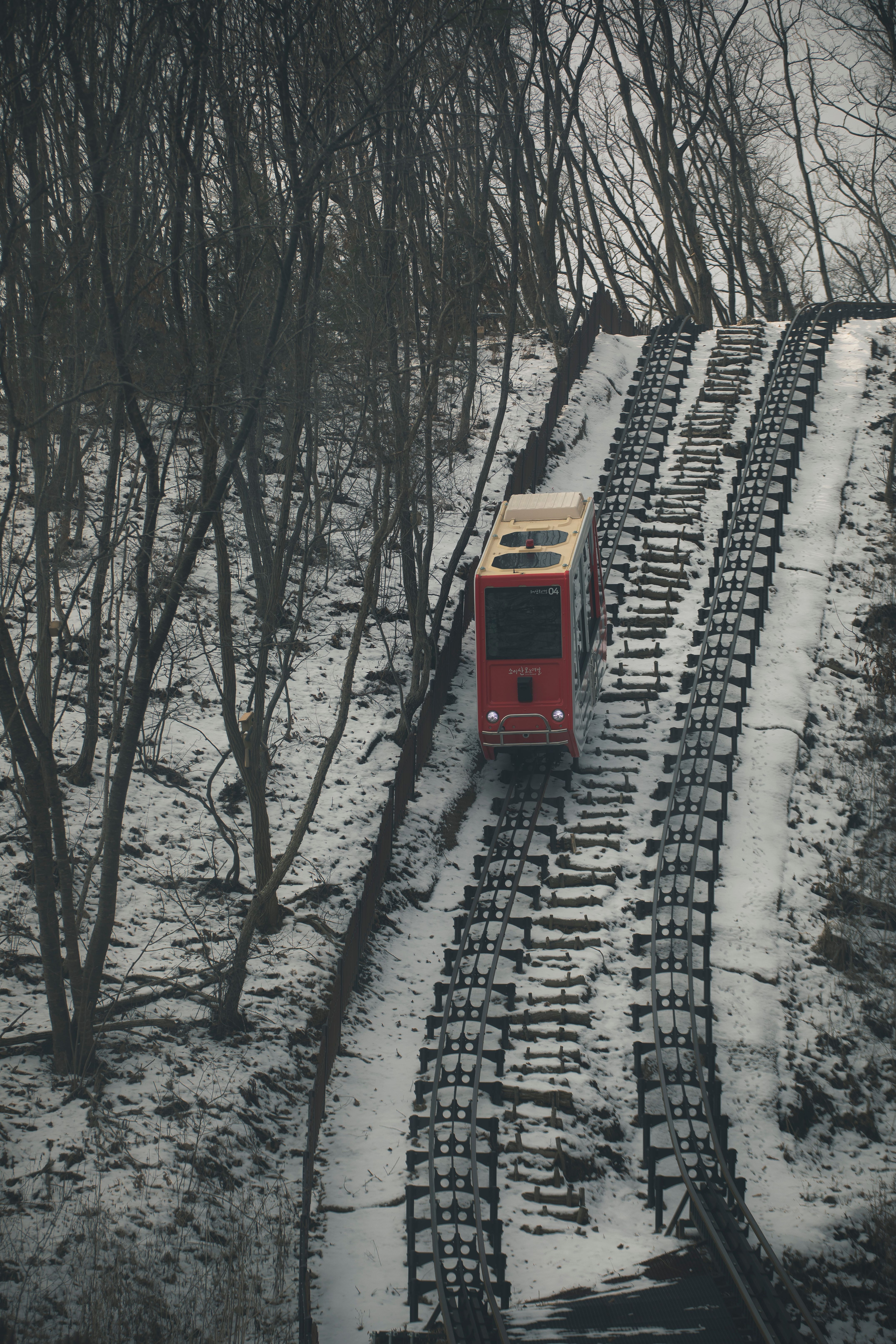 Tram on Tracks Covered with Snow · Free Stock Photo