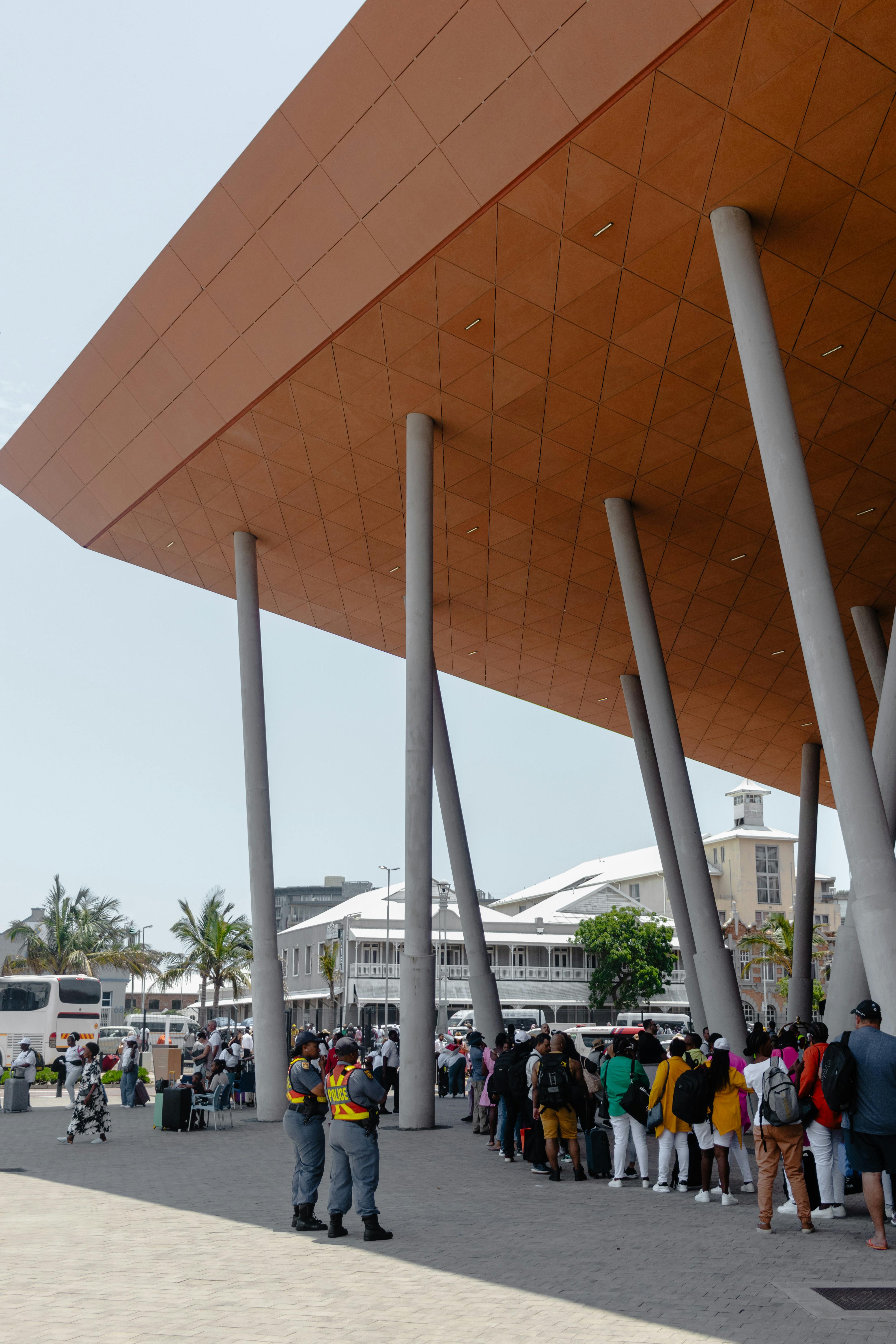 Photo of a Person Running around Columns · Free Stock Photo