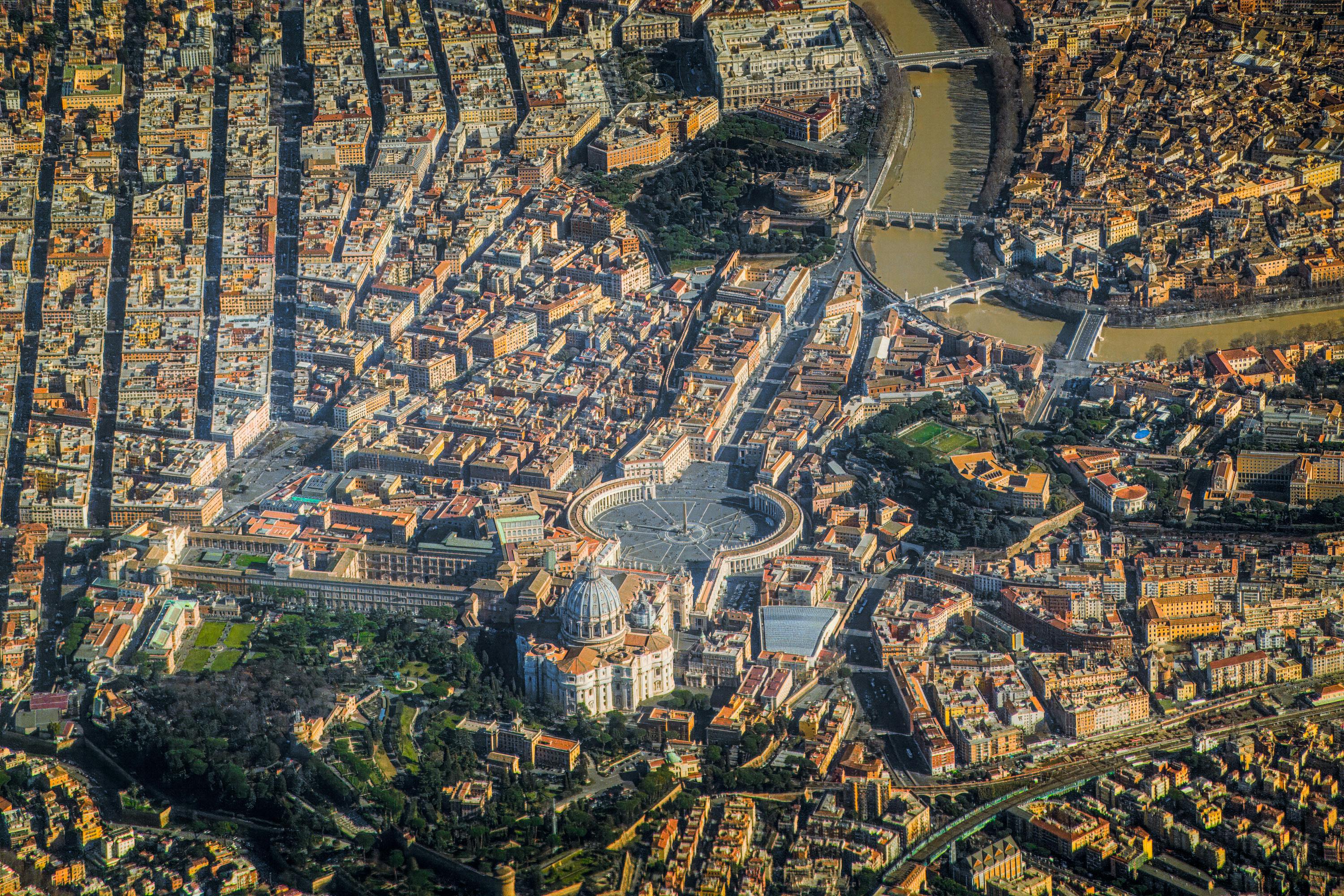 Vatican City and Surrounding Rome from the Sky · Free Stock Photo