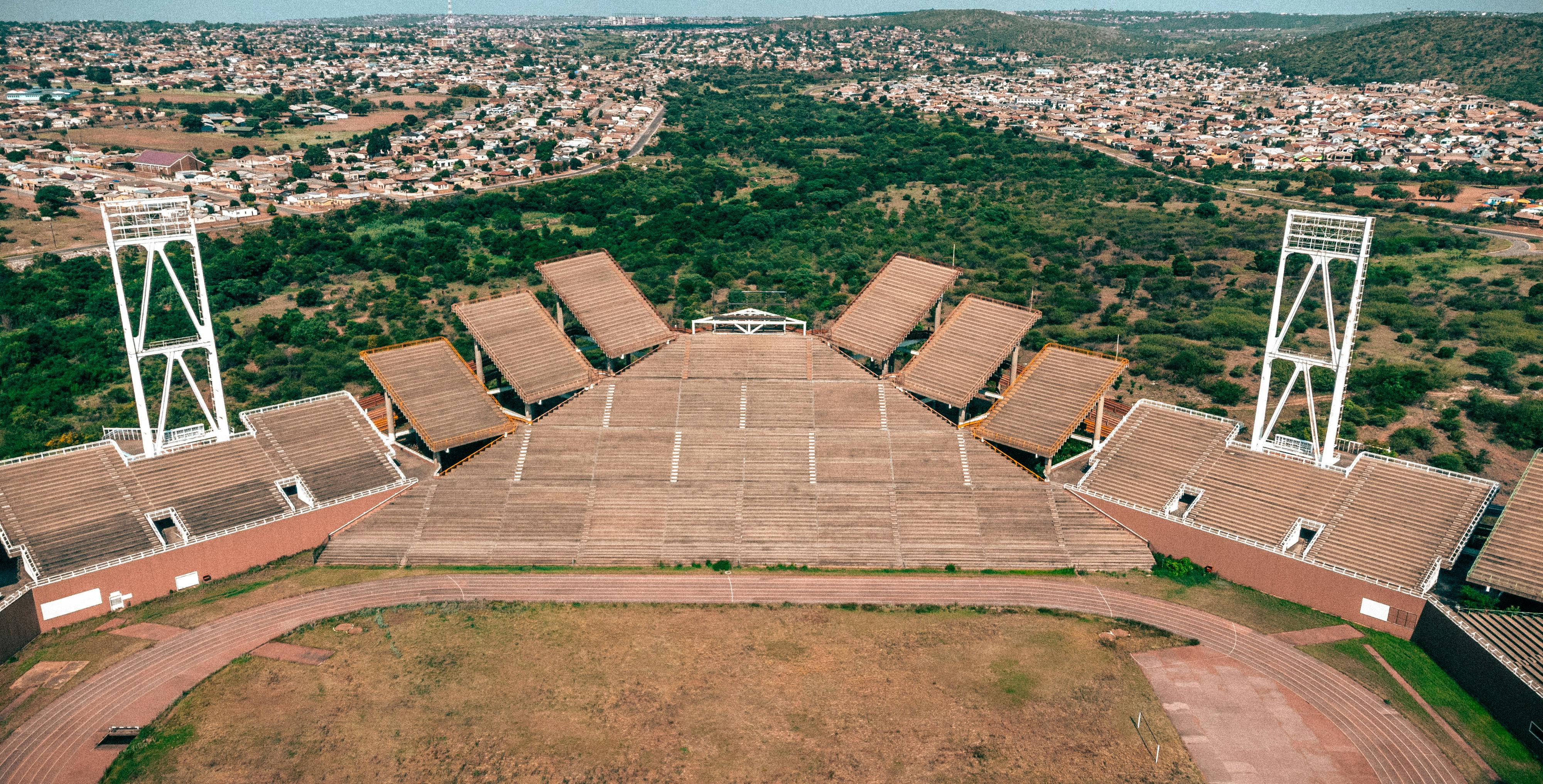 Drone Shot of Mmabatho Stadium in South Africa · Free Stock Photo