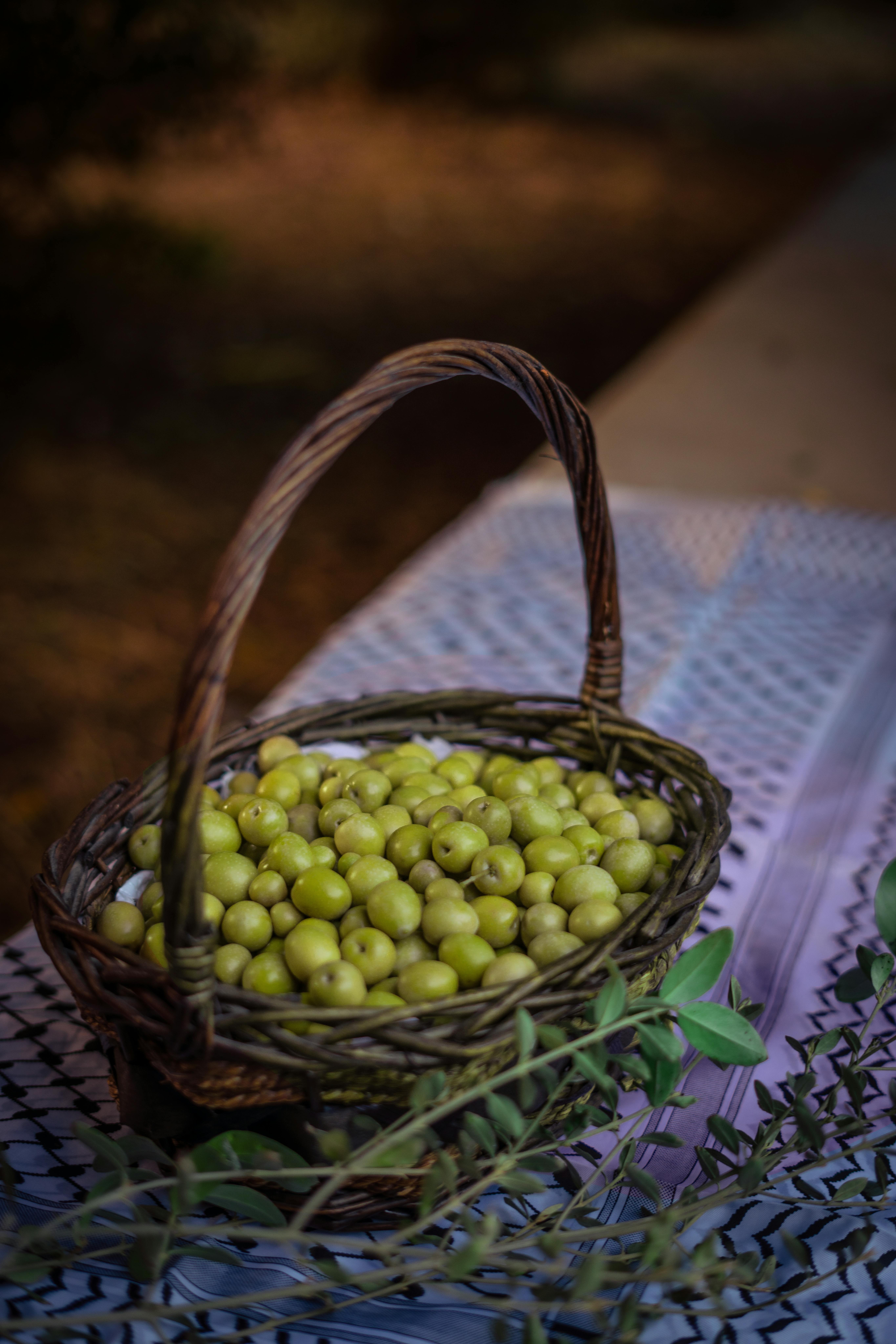 Wicker Basket of Olives · Free Stock Photo