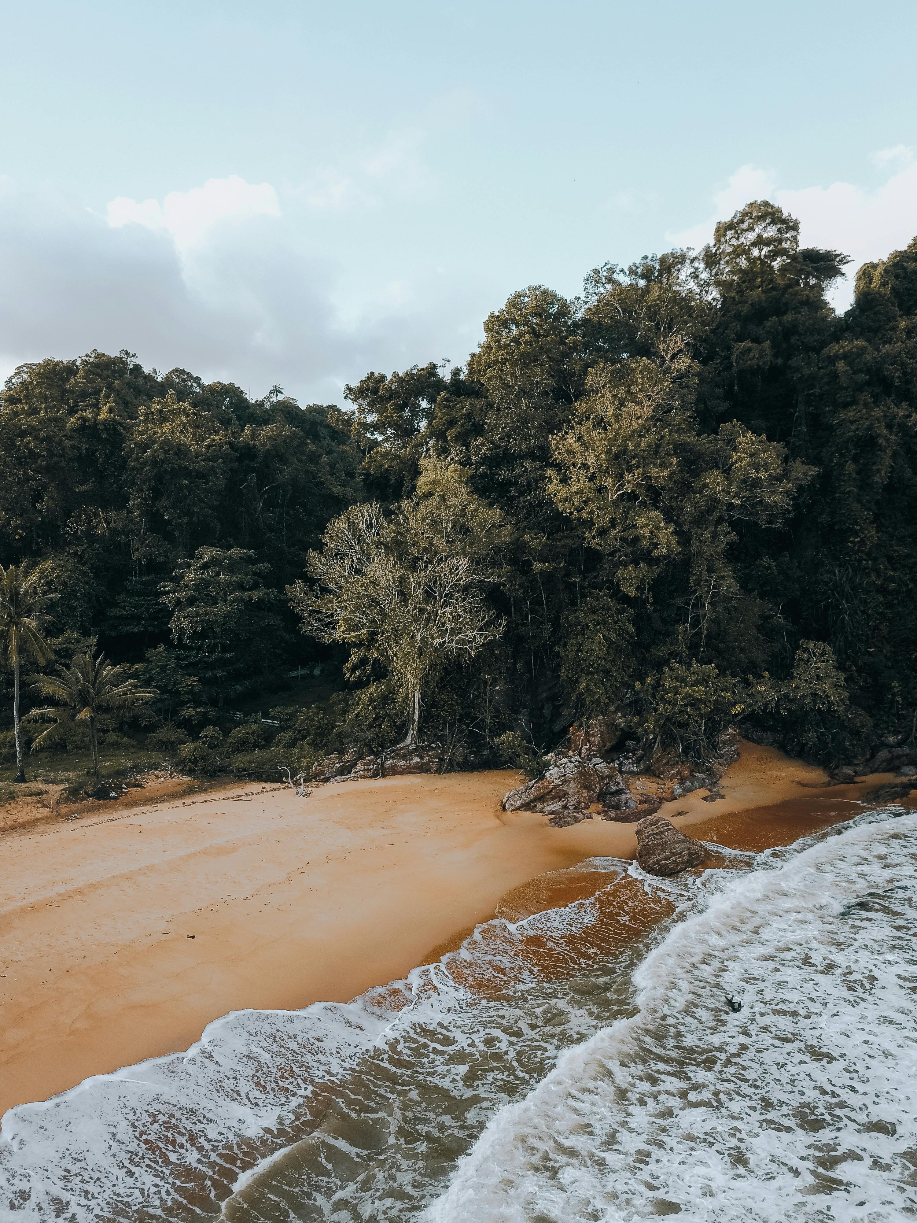 Top View Photo of Sea Waves and Dock · Free Stock Photo