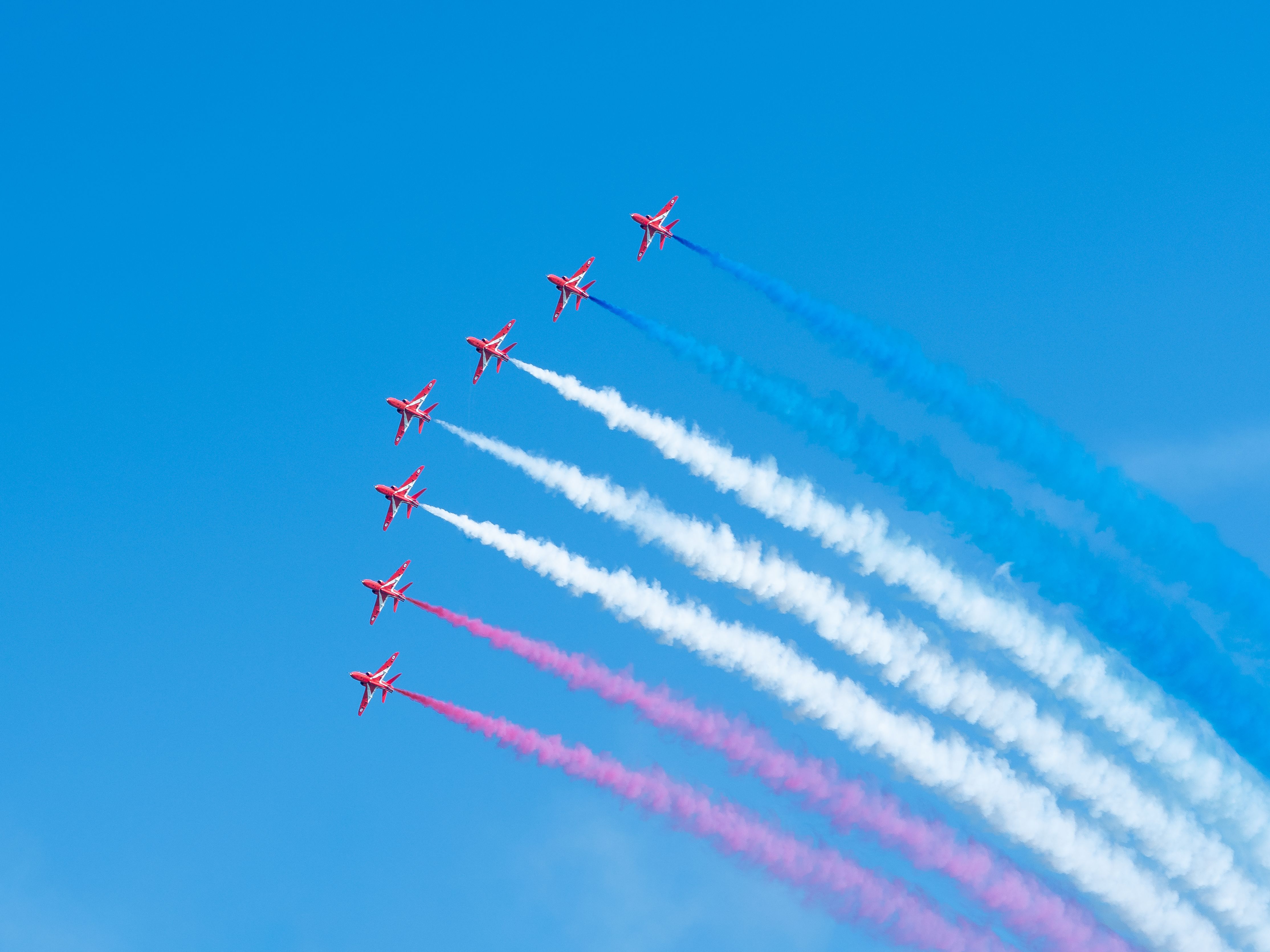Nine Brown Jet in Sky · Free Stock Photo
