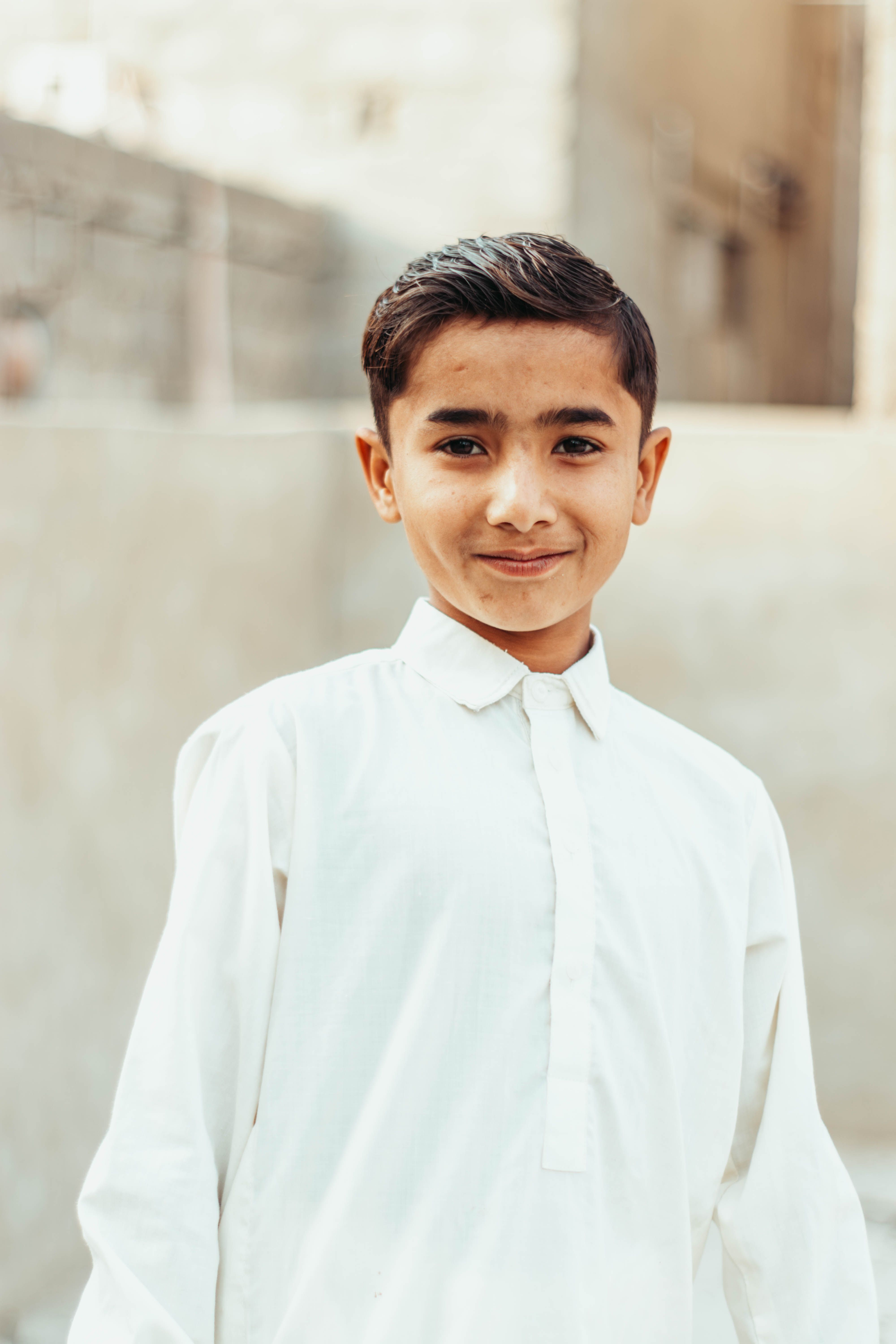Portrait of Boy Wearing White Shirt · Free Stock Photo