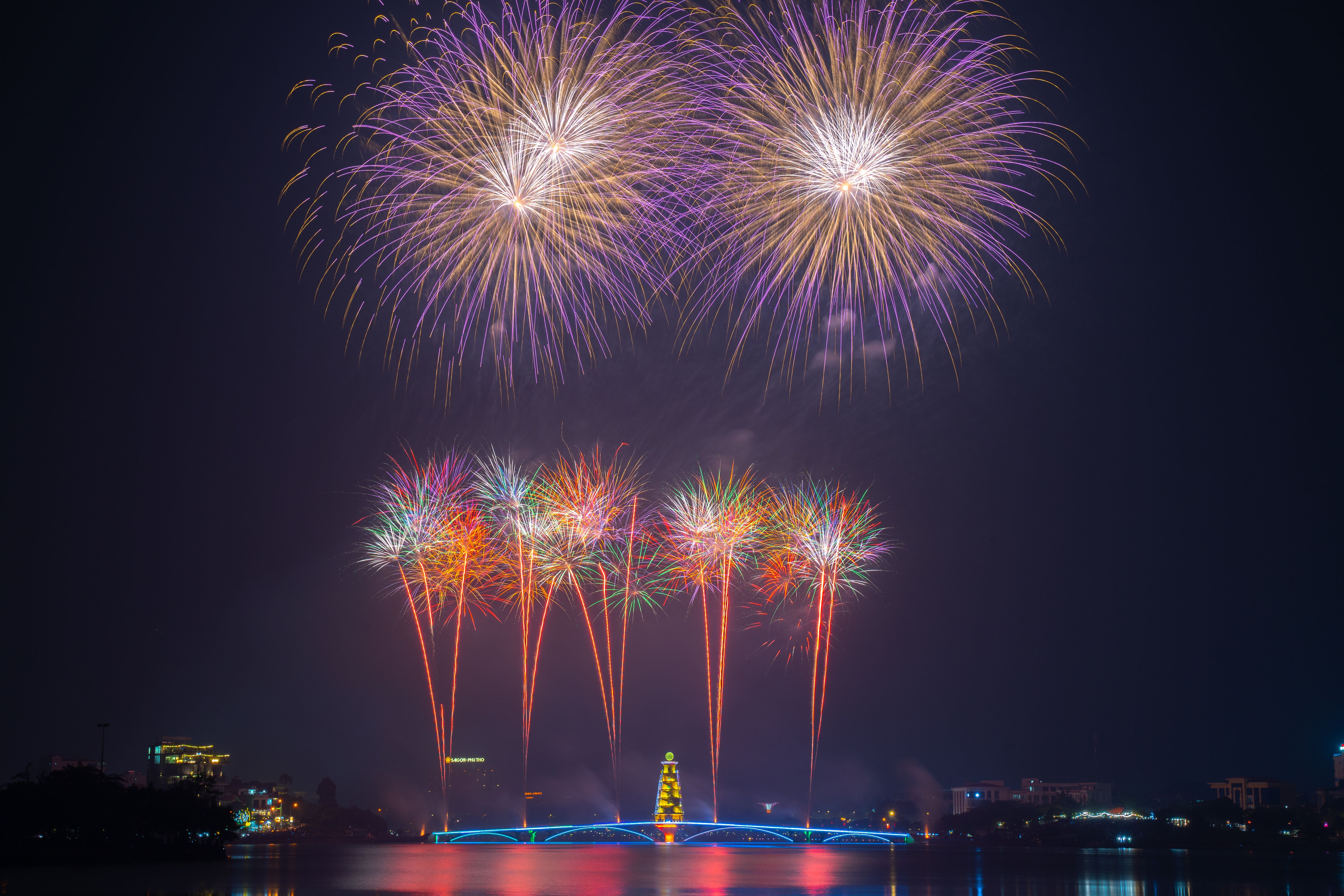 Fireworks over the Ho Chi Minh City in Vietnam · Free Stock Photo