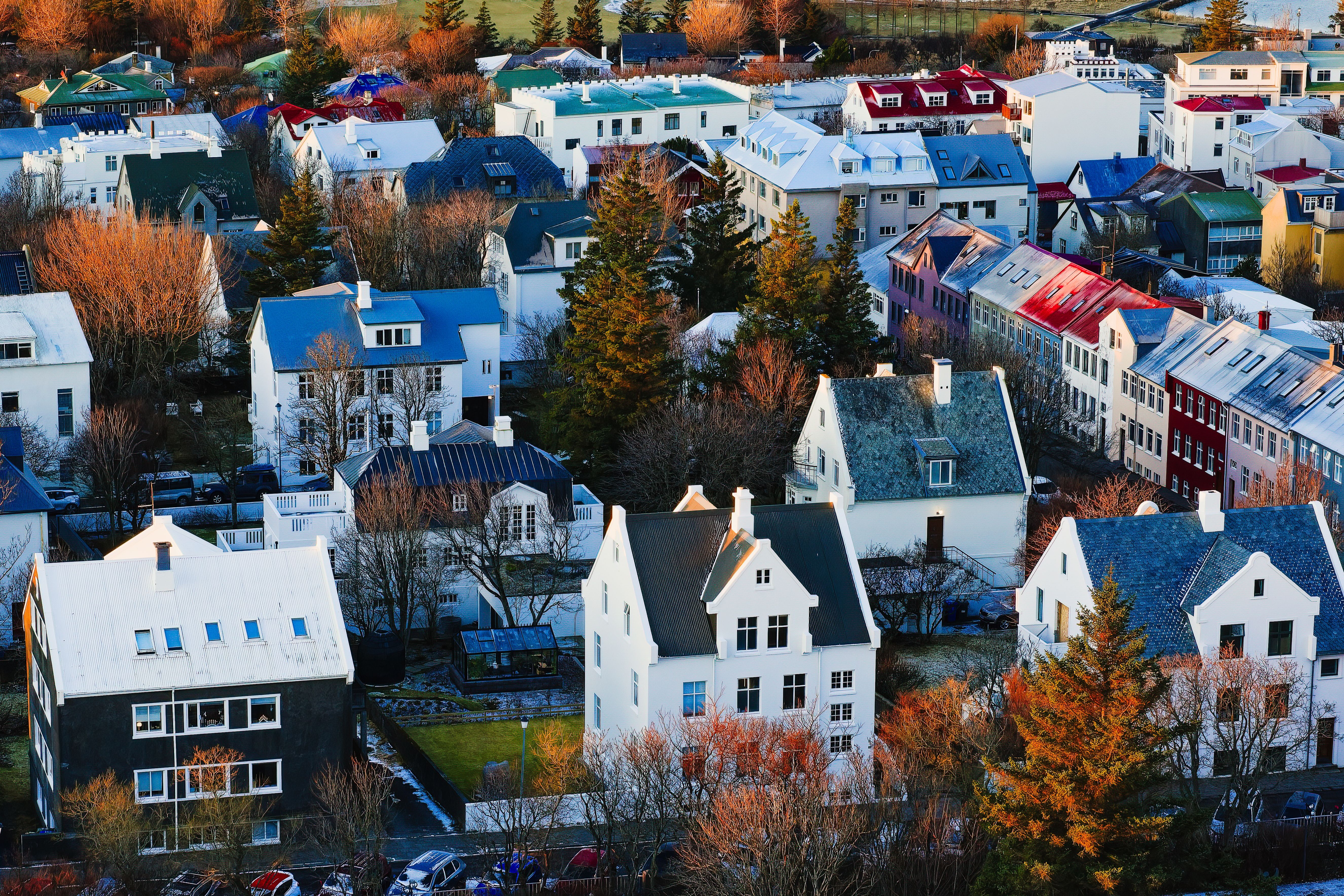 Aerial View of a Residential Area of Reykjavik · Free Stock Photo