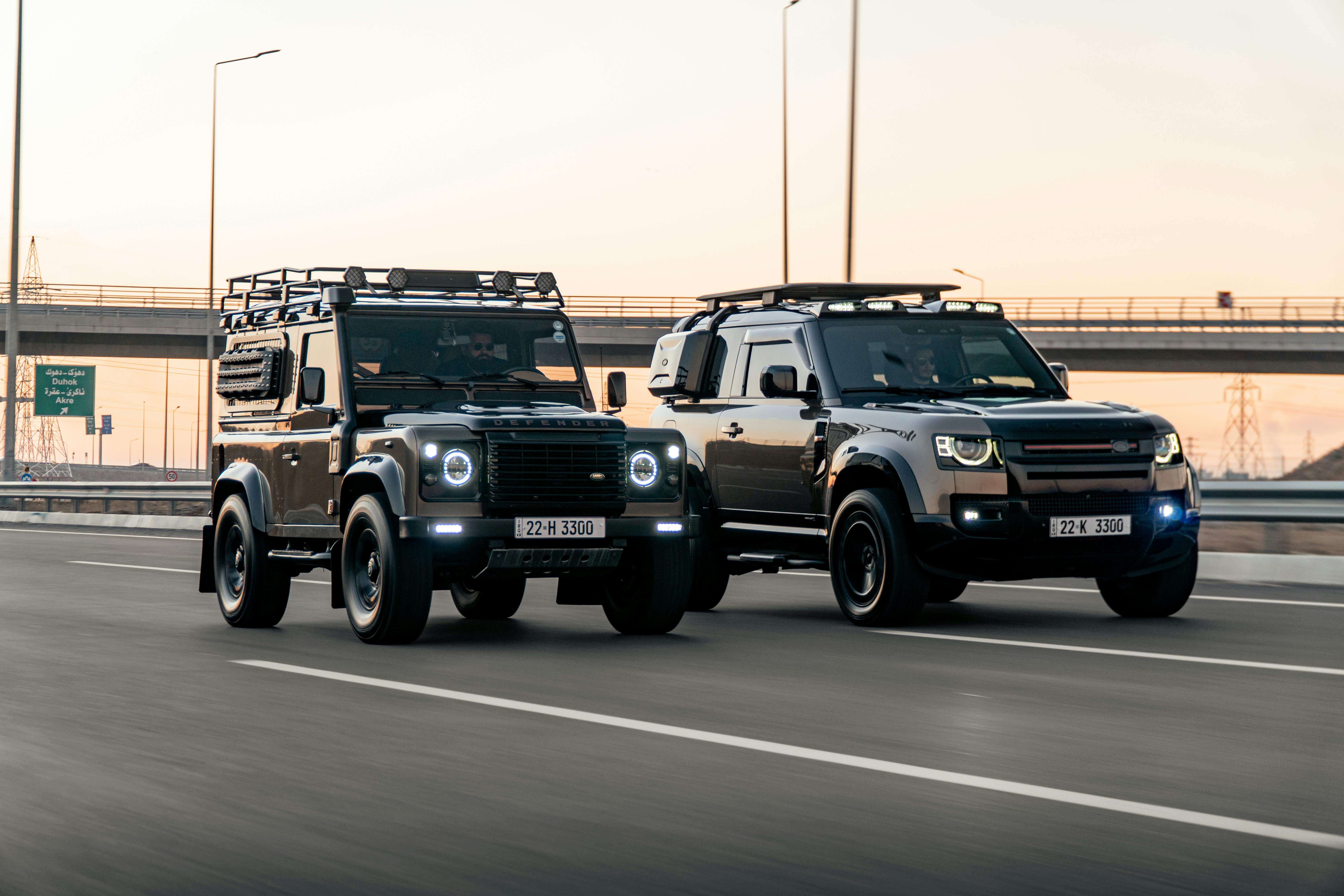 Land Rover Defenders on the Street · Free Stock Photo