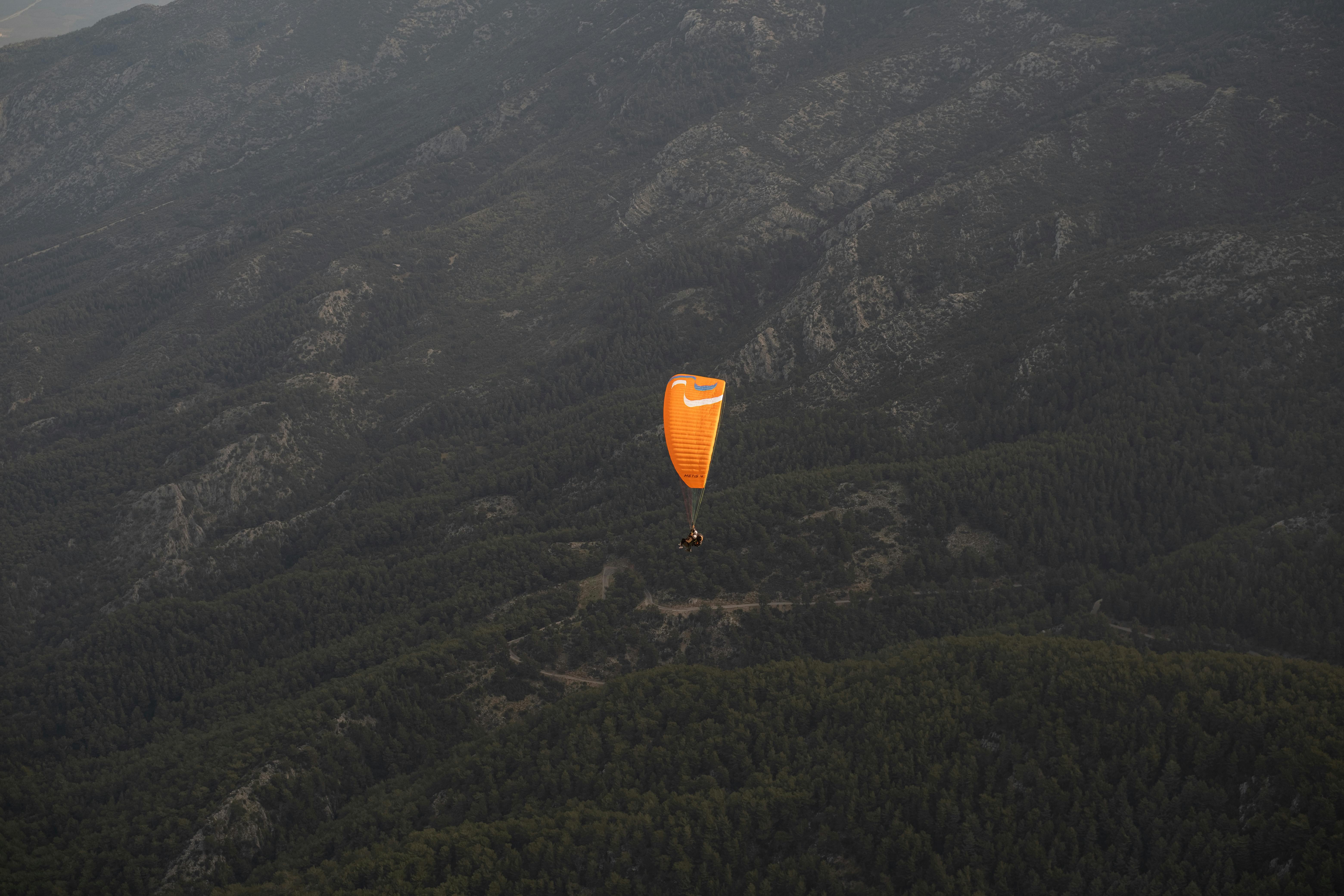 Person with Orange Parachute · Free Stock Photo