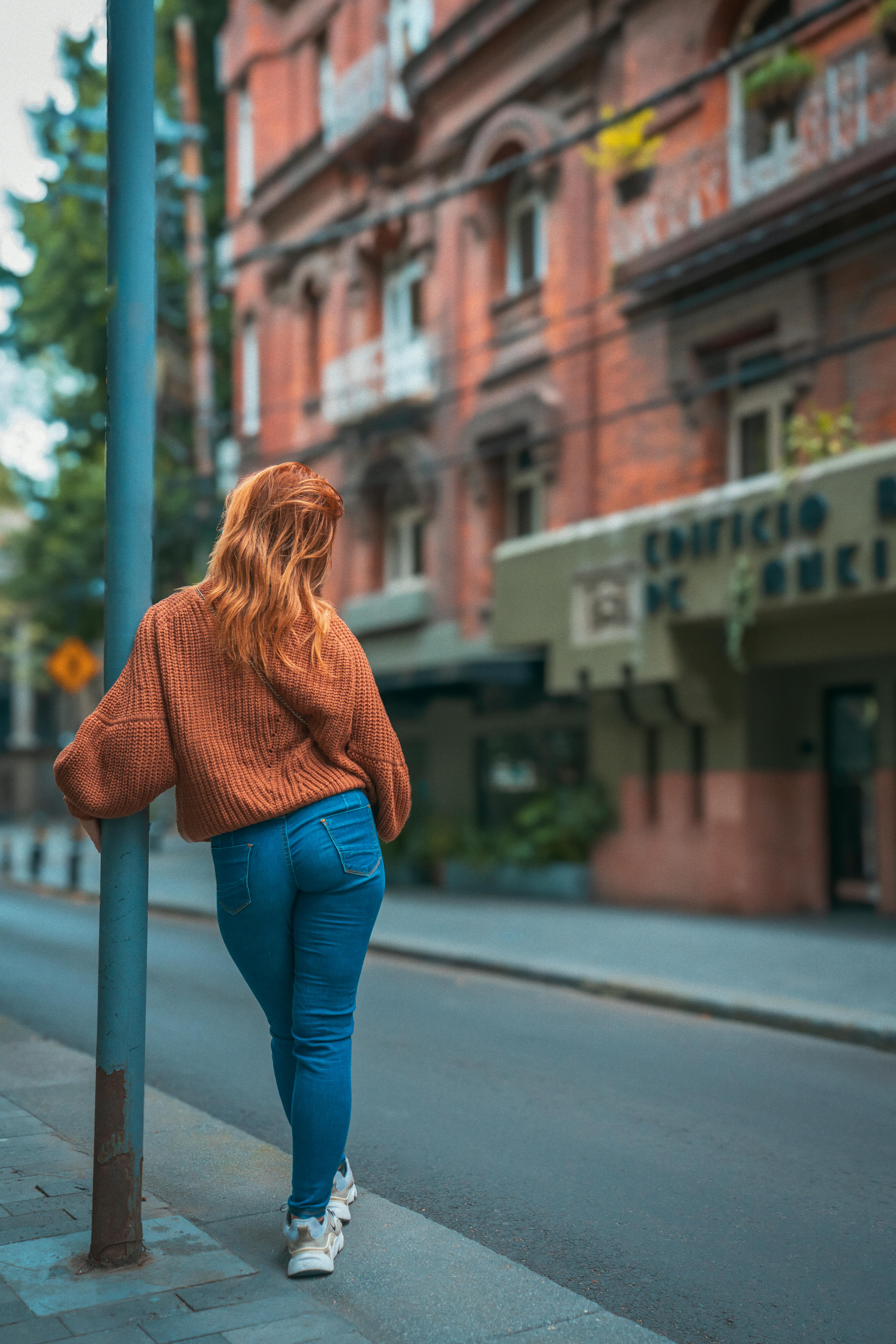 Redhead Woman Standing near Street · Free Stock Photo